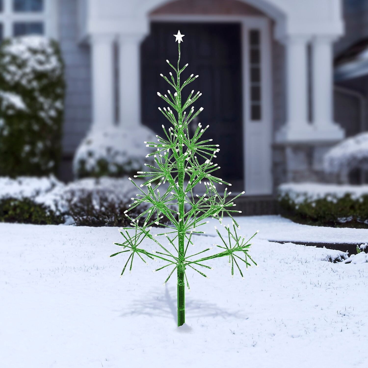 Alpine Corporation Outdoor 53"H Artificial Christmas Tree with 380 LED ...