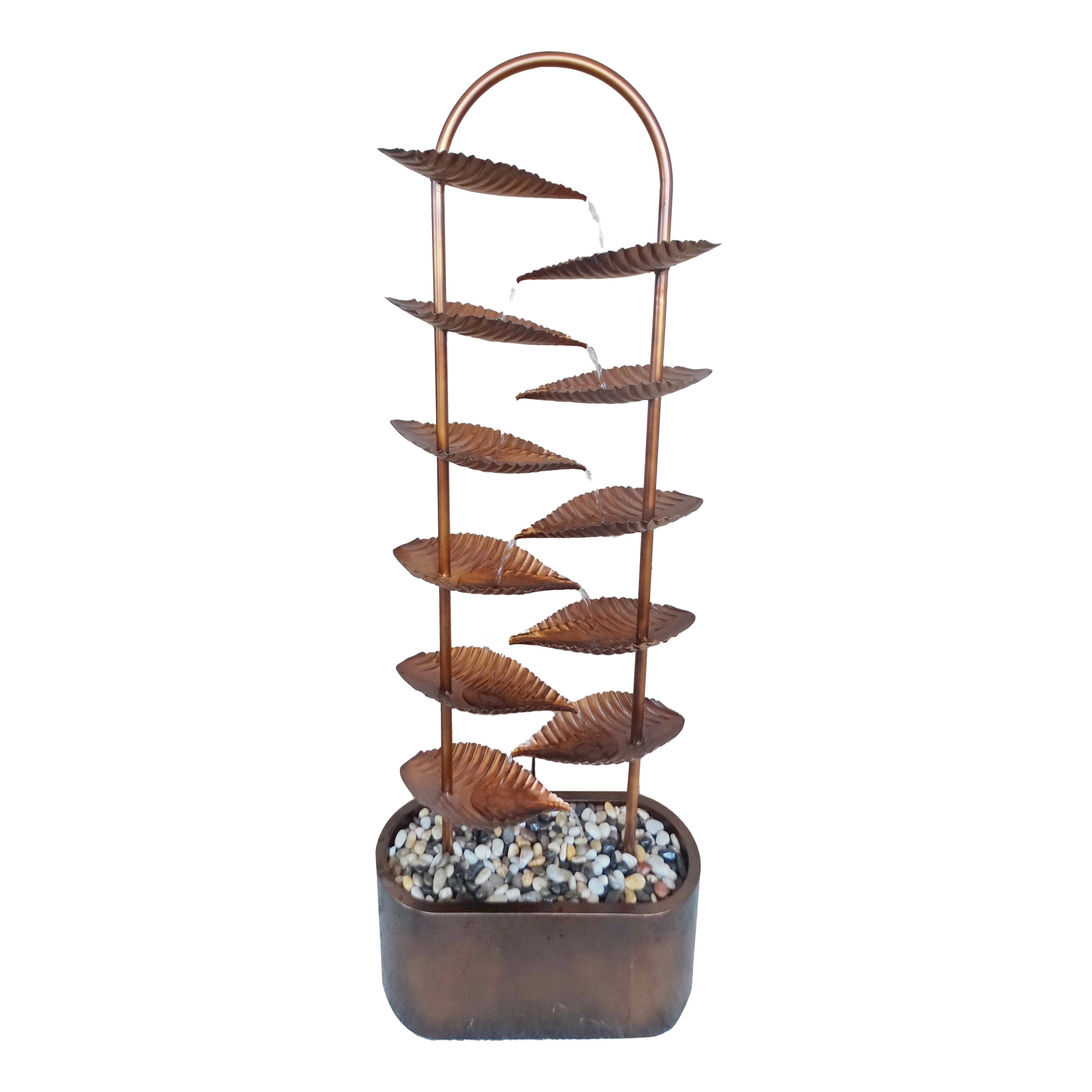 Alpine Corporation CPS244 Metal Multi-Tiered Leaves Fountain with ...