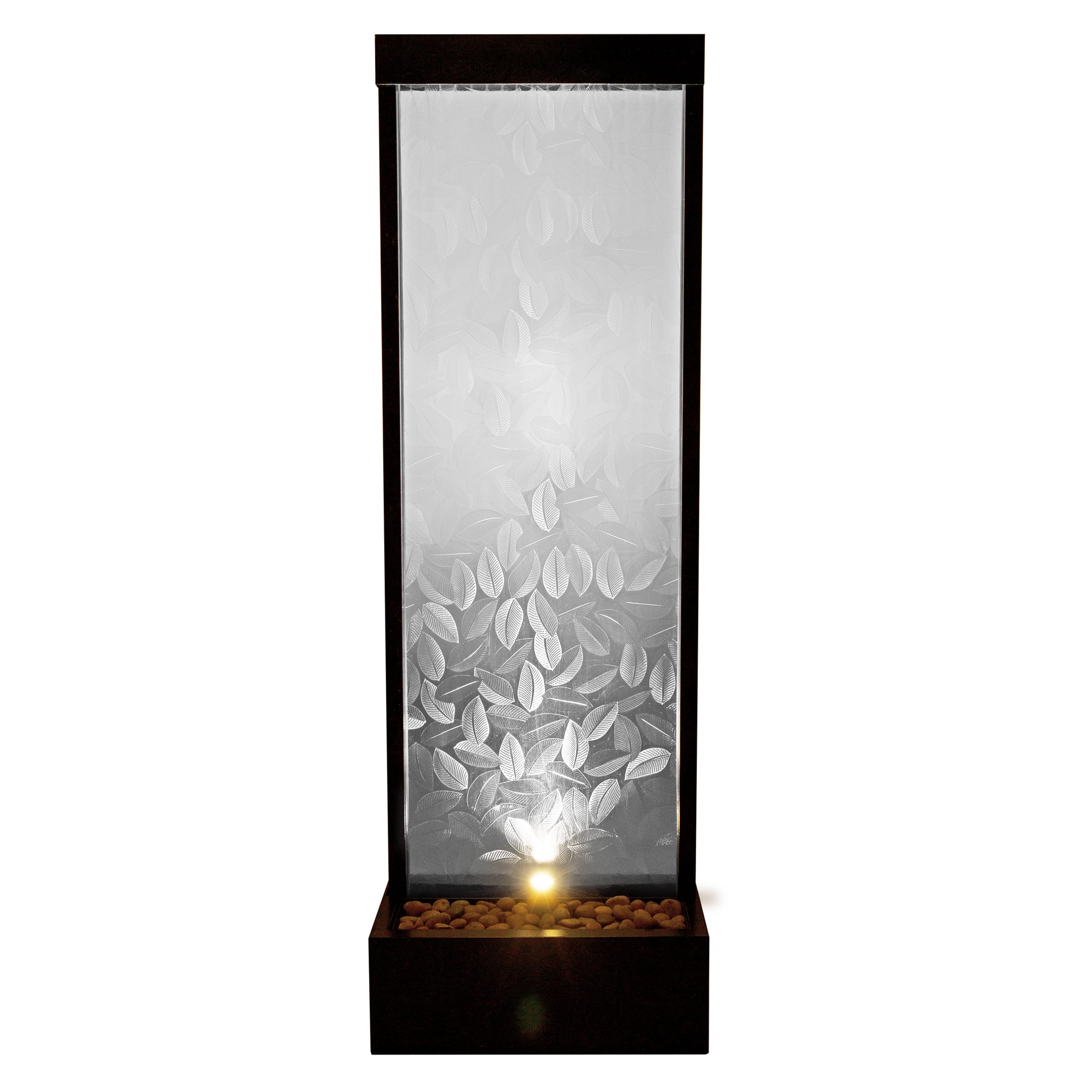 Alpine Corporation Clear Glass Panel with Embossed Leaves Waterfall ...