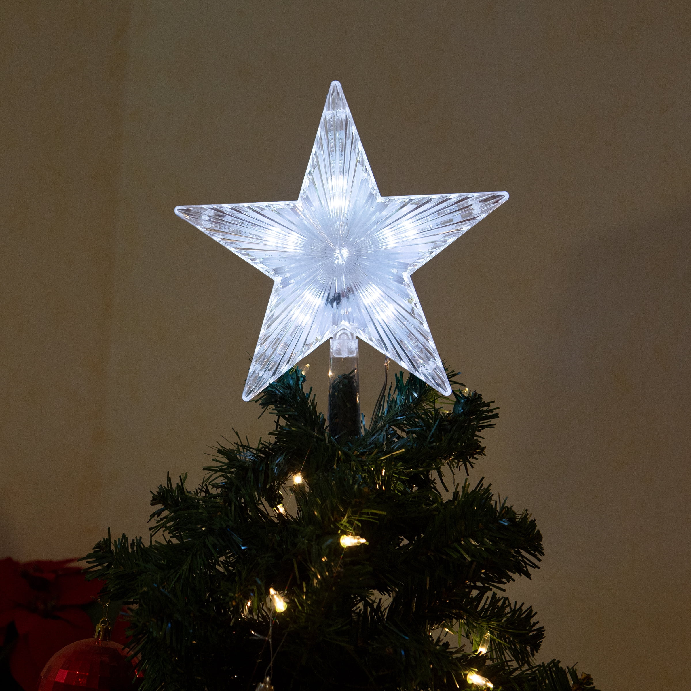 Alpine Corporation Christmas Star Tree Topper with Flashing Cool White ...