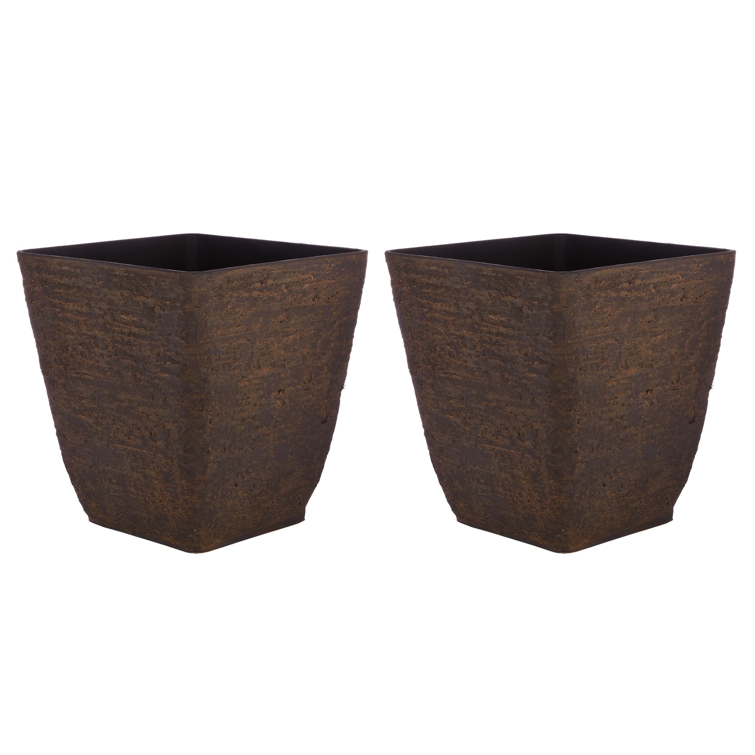 Alpine Corporation Indoor/Outdoor Stone-Look Squared Planter, Large ...