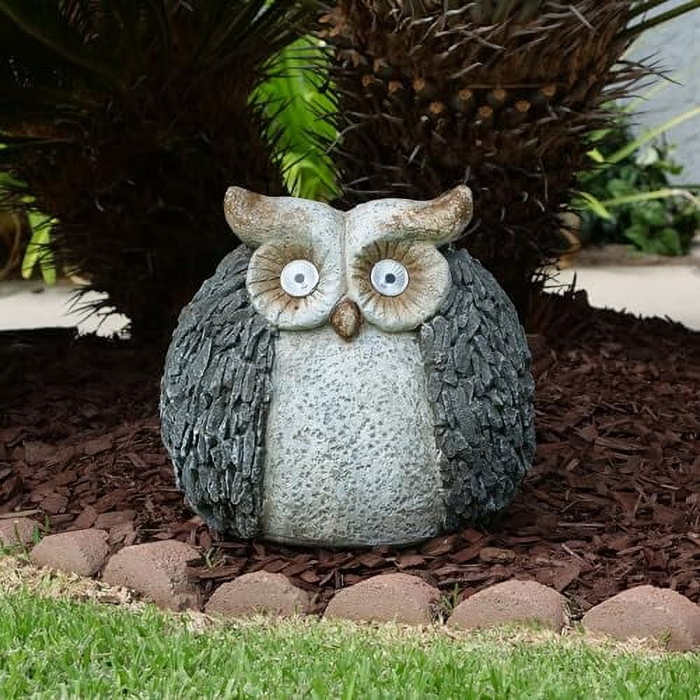 Alpine Corporation QWR514SLR Alpine Solar Powered Owl Statue, Brown ...