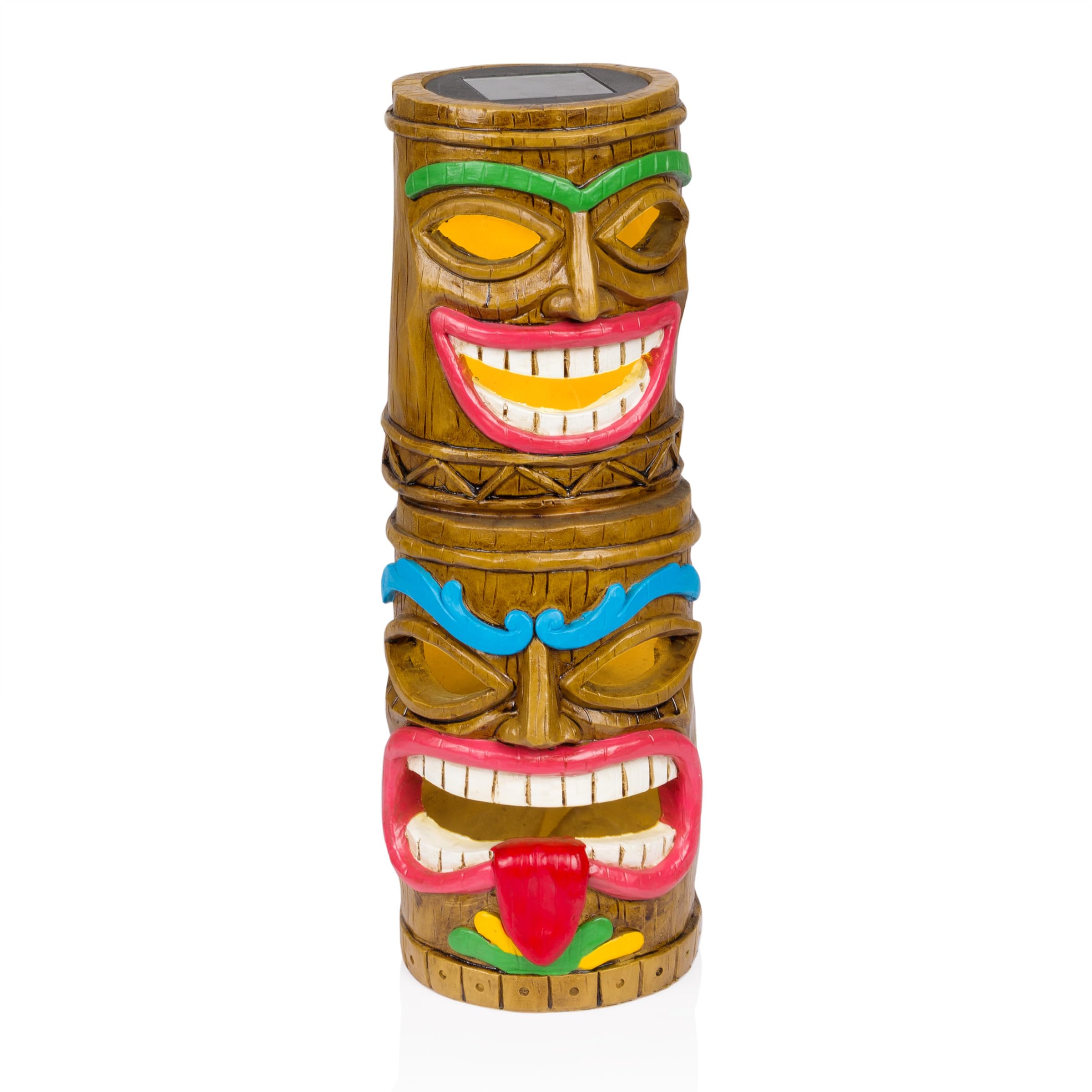 Alpine Corporation SLL2610SLR-HH Solar-Powered Tiki Statue with Lights ...