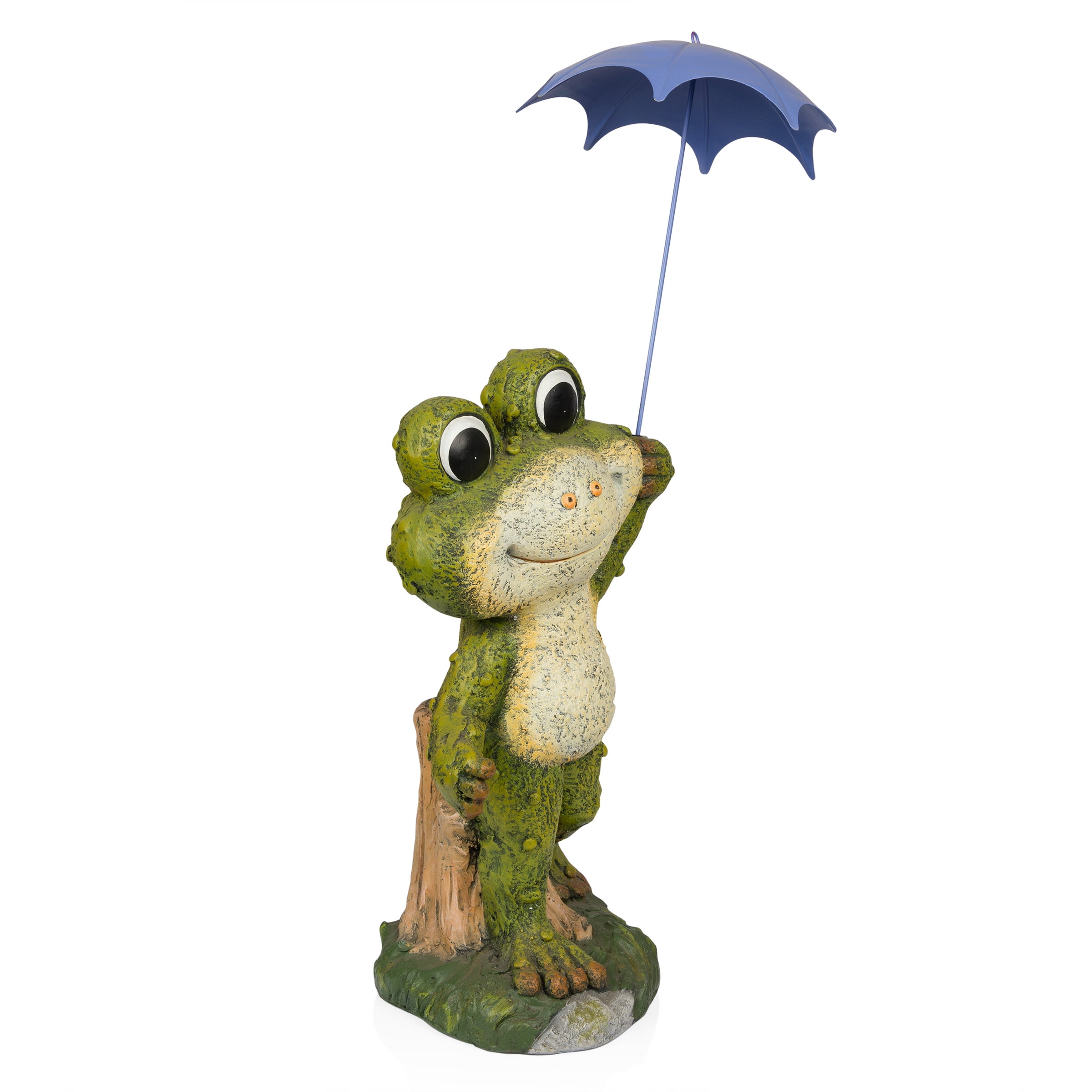 Alpine Corporation Smiling Frog with Purple Umbrella Statue - Walmart.com