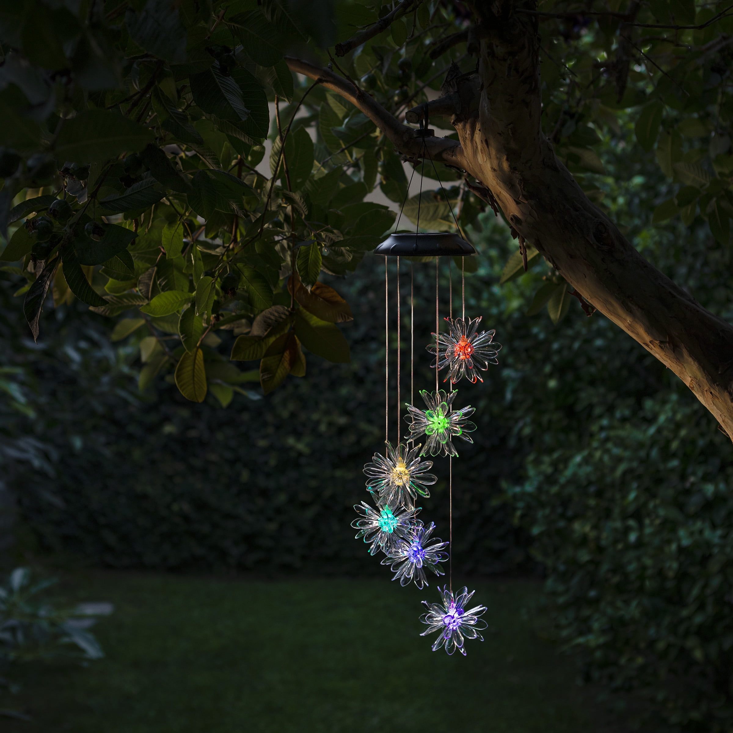 Alpine Corporation Solar Flower Windchime w/ LED Light, 28 inch Tall ...