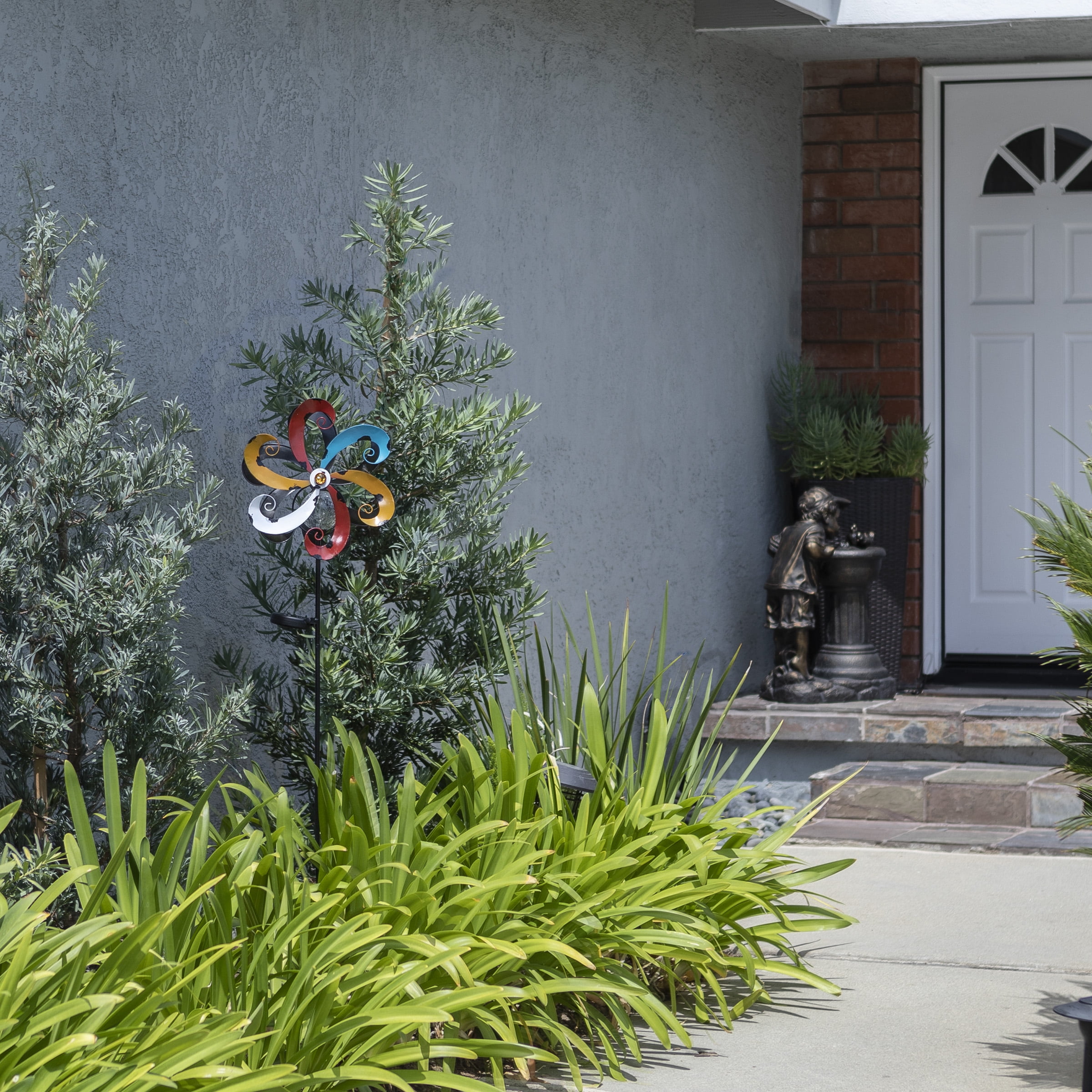 Alpine Corporation Solar Multi-Color Metal Windmill with Ball - Walmart.com