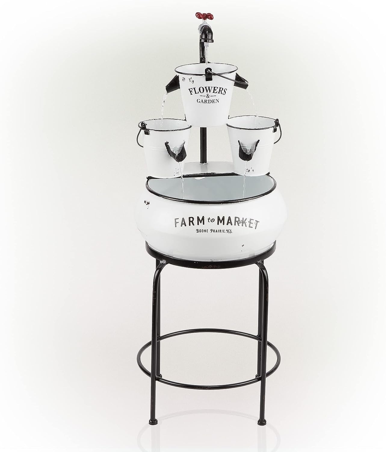 Alpine Corporation YHL424 Alpine 36" Tall White Buckets with Faucet ...