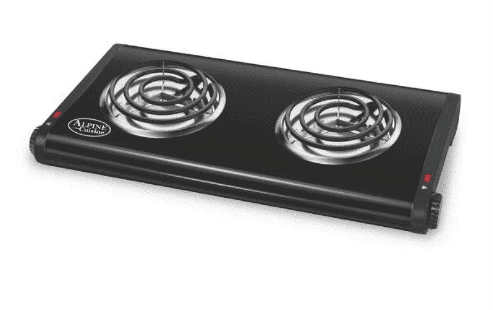 Alpine Cuisine 1500W Double Plate Burner Electric Portable Buffet Range ...