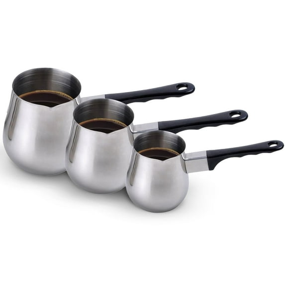 Alpine Cuisine 3pc Set - Turkish Coffee Maker, Butter Warmer, Stainless ...