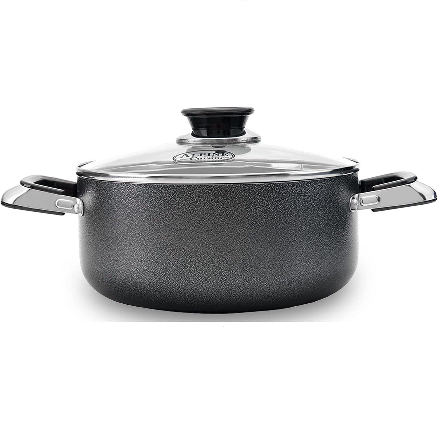 Alpine Cuisine 5 Quart Non-stick Stock Pot with Tempered Glass Lid and ...