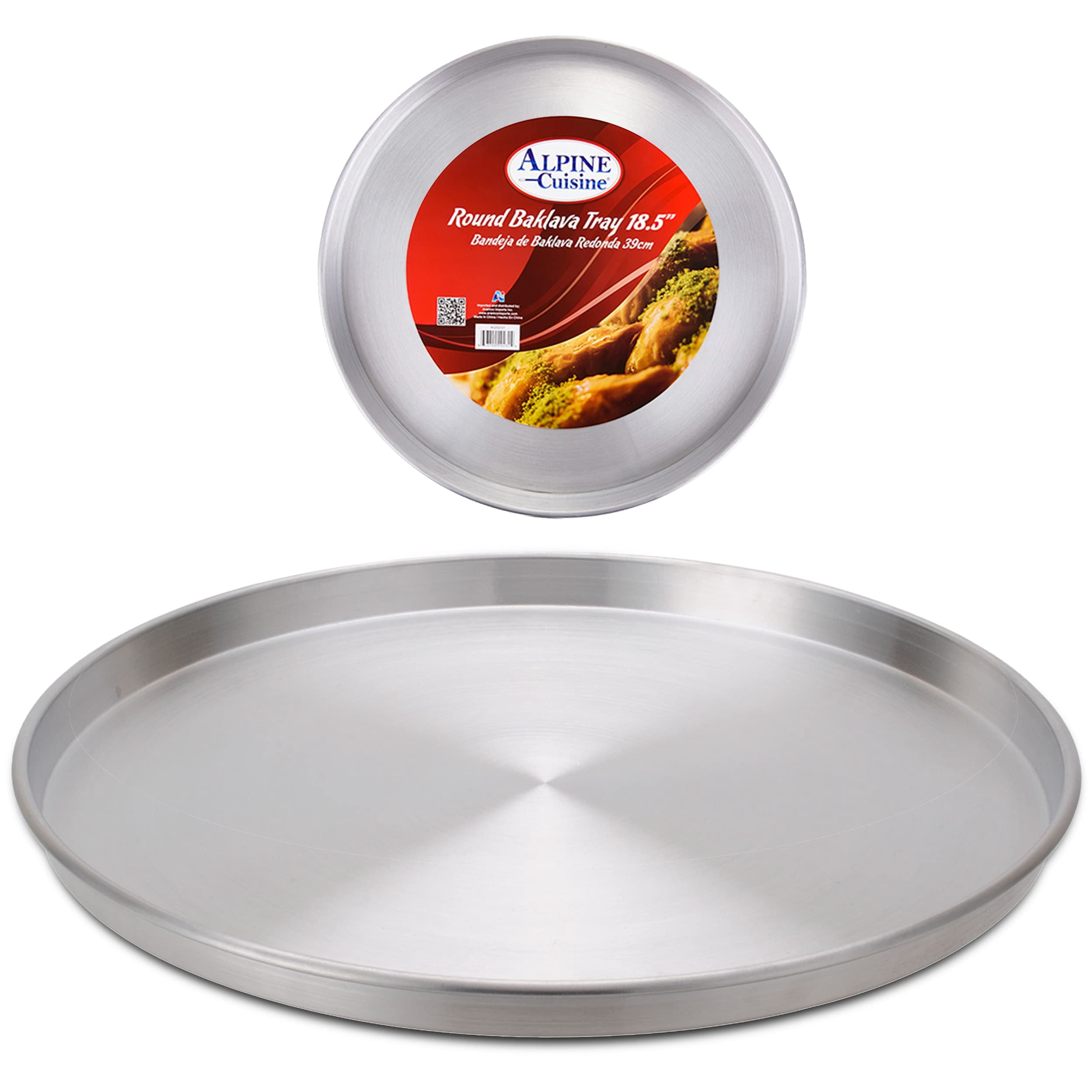 Alpine Cuisine Aluminum Round Baklava Tray 18.5-inch - Bakeware Pizza ...