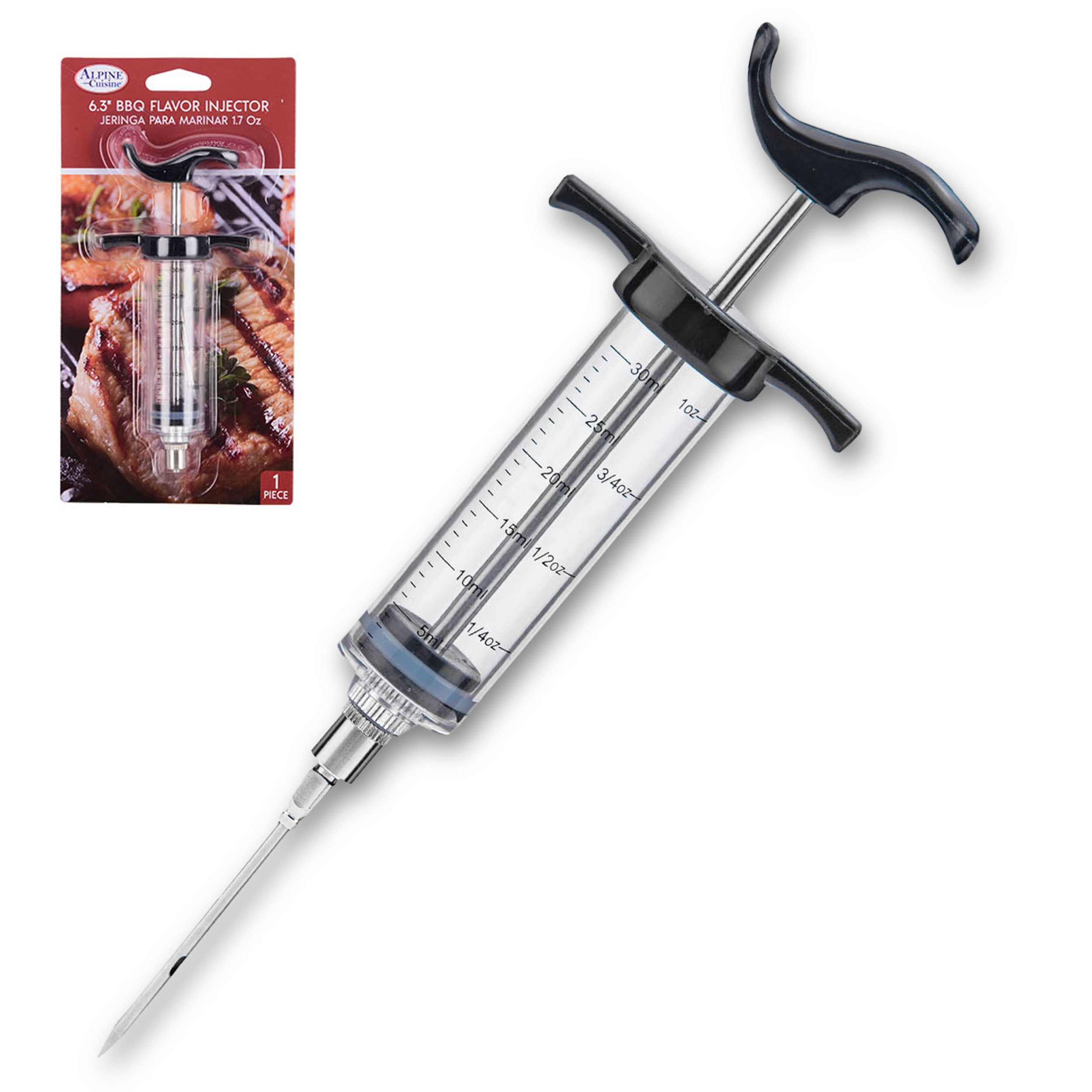 Alpine Cuisine BBQ Injector 6.3-Inch - Perfectly Marinate Your Meat ...