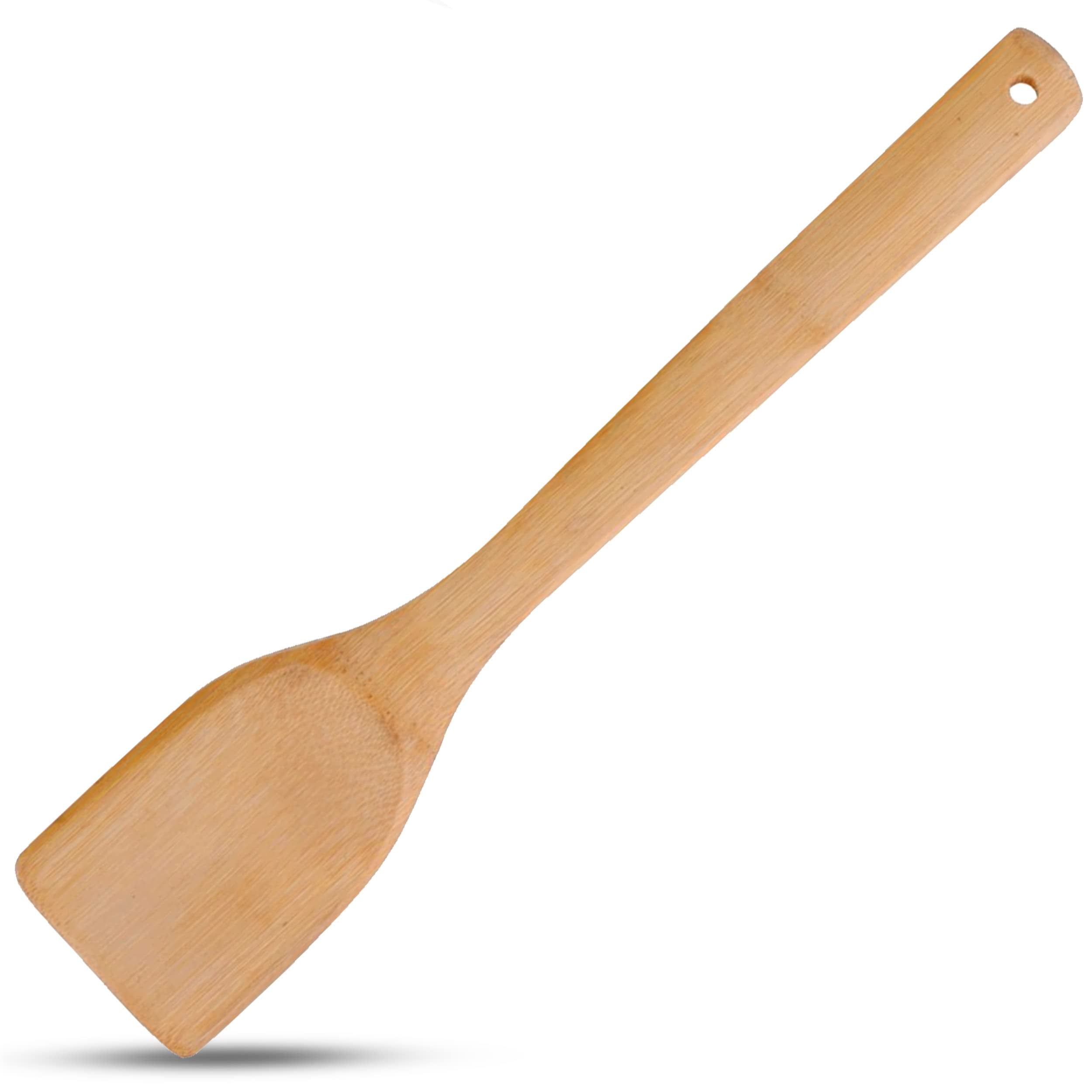Alpine Cuisine Bamboo Wood Spatula 12-Inch with Wood Handle - Heat ...