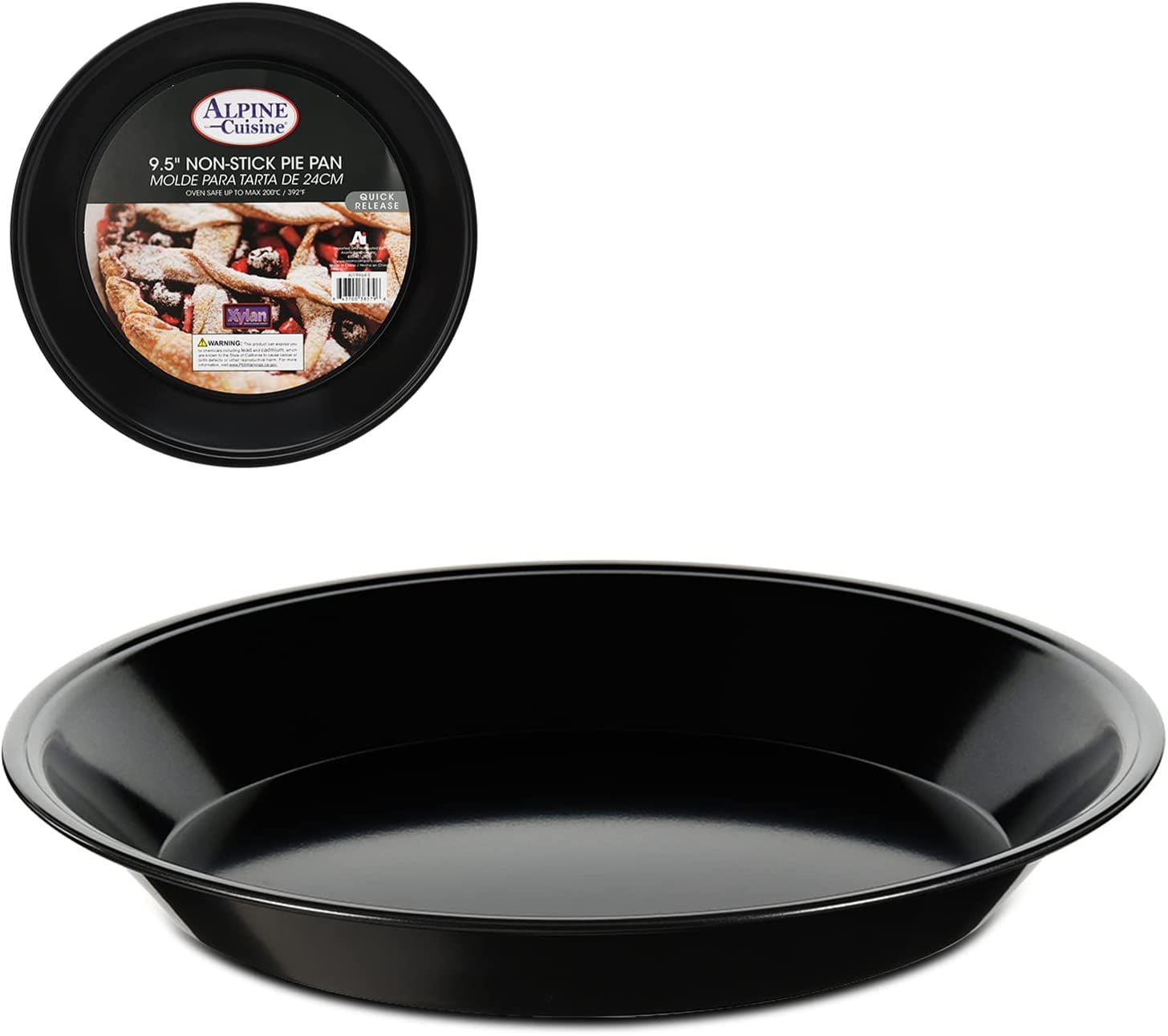 Alpine Cuisine Carbon Steel Pie Pan with Nonstick Coating, Pie Plate ...