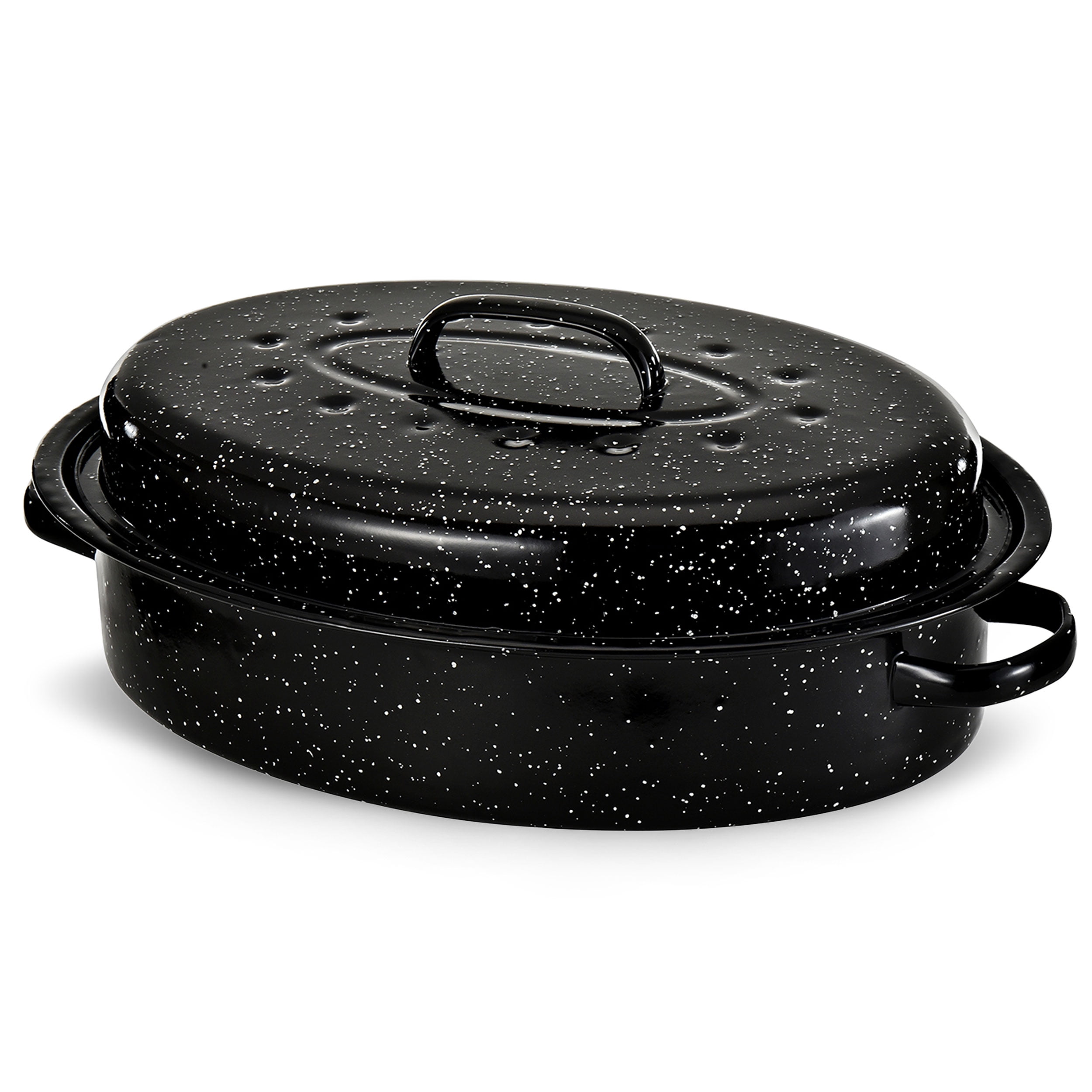 Alpine Cuisine Enamel Oval Roaster | Carbon Steel Oval Roasting Pan 15 ...