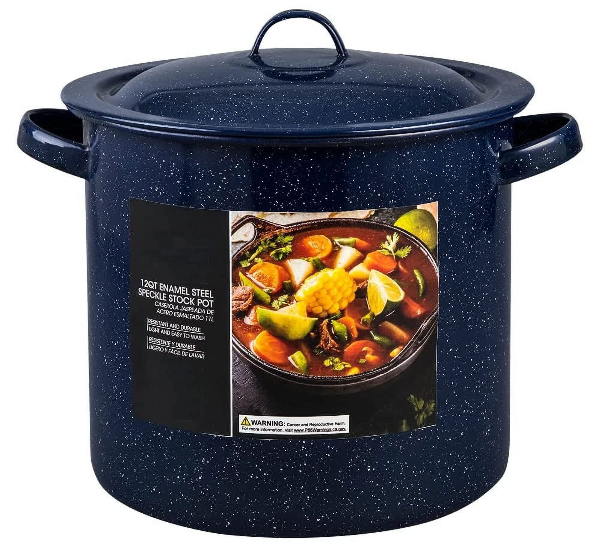 Alpine Cuisine Enamel Steel Dark Blue Speckle Stock Pot 12qt with Lid ...