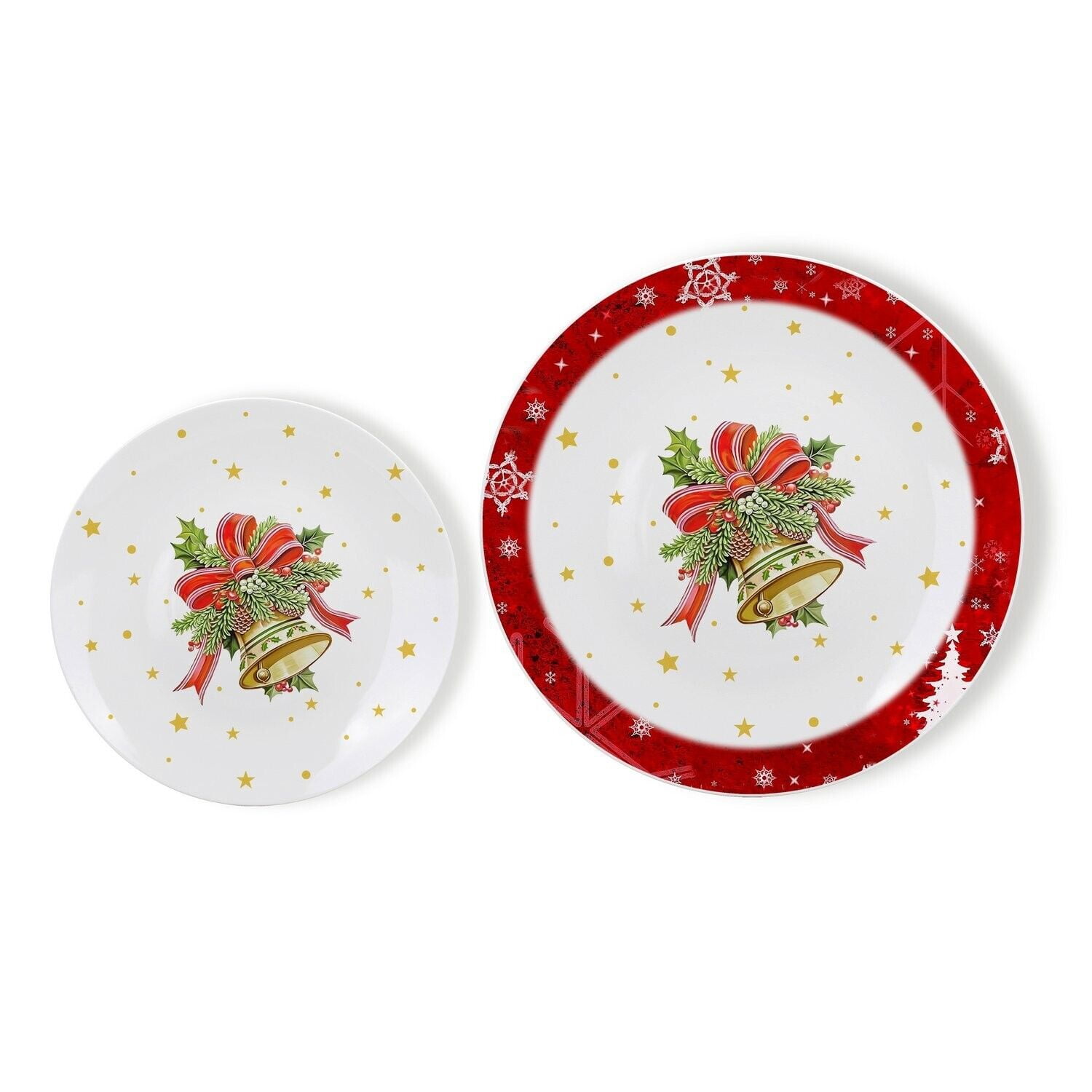 Alpine Cuisine Exquisite New Bone China Plates 7pc Set 8 & 10.5 Inches ...