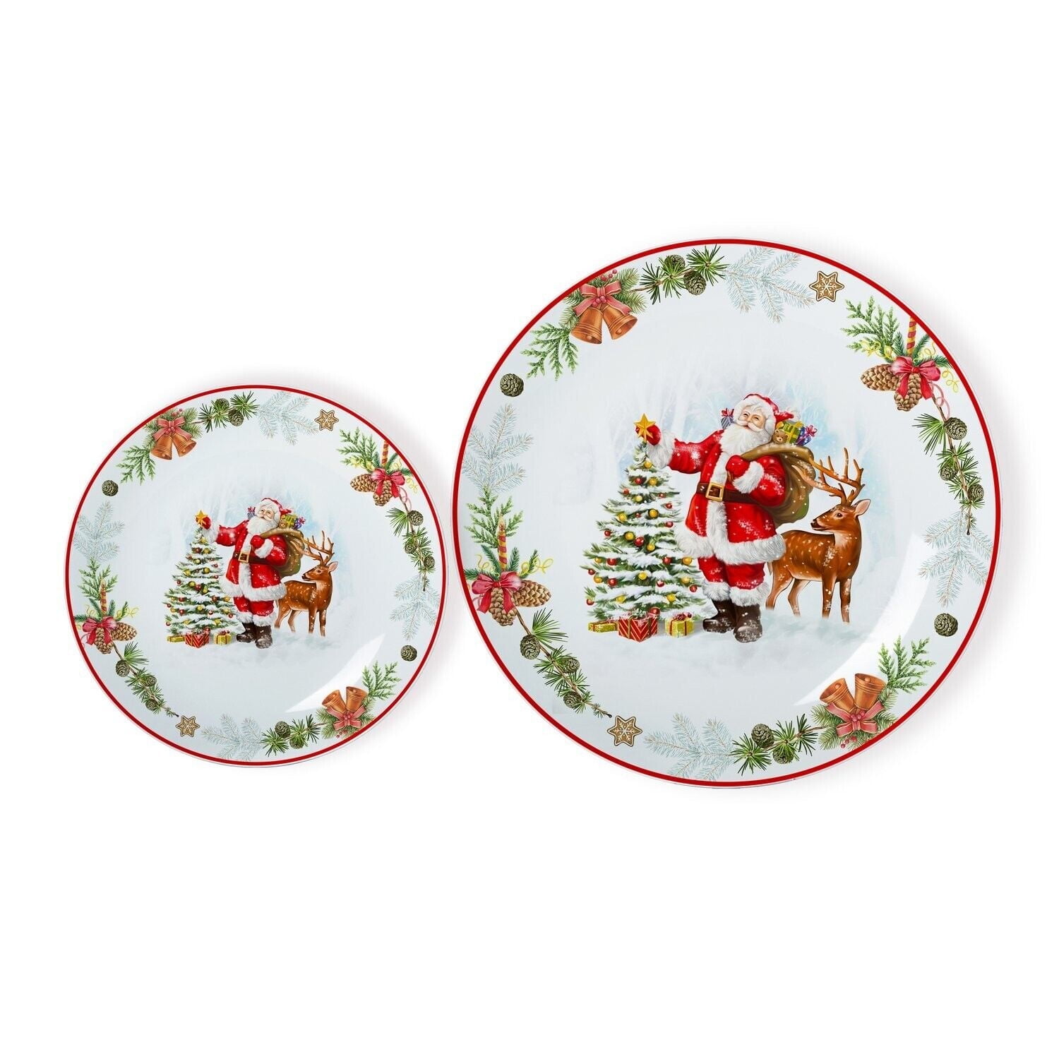 Alpine Cuisine Exquisite New Bone China Plates 7pc Set 8 & 10.5 Inches ...