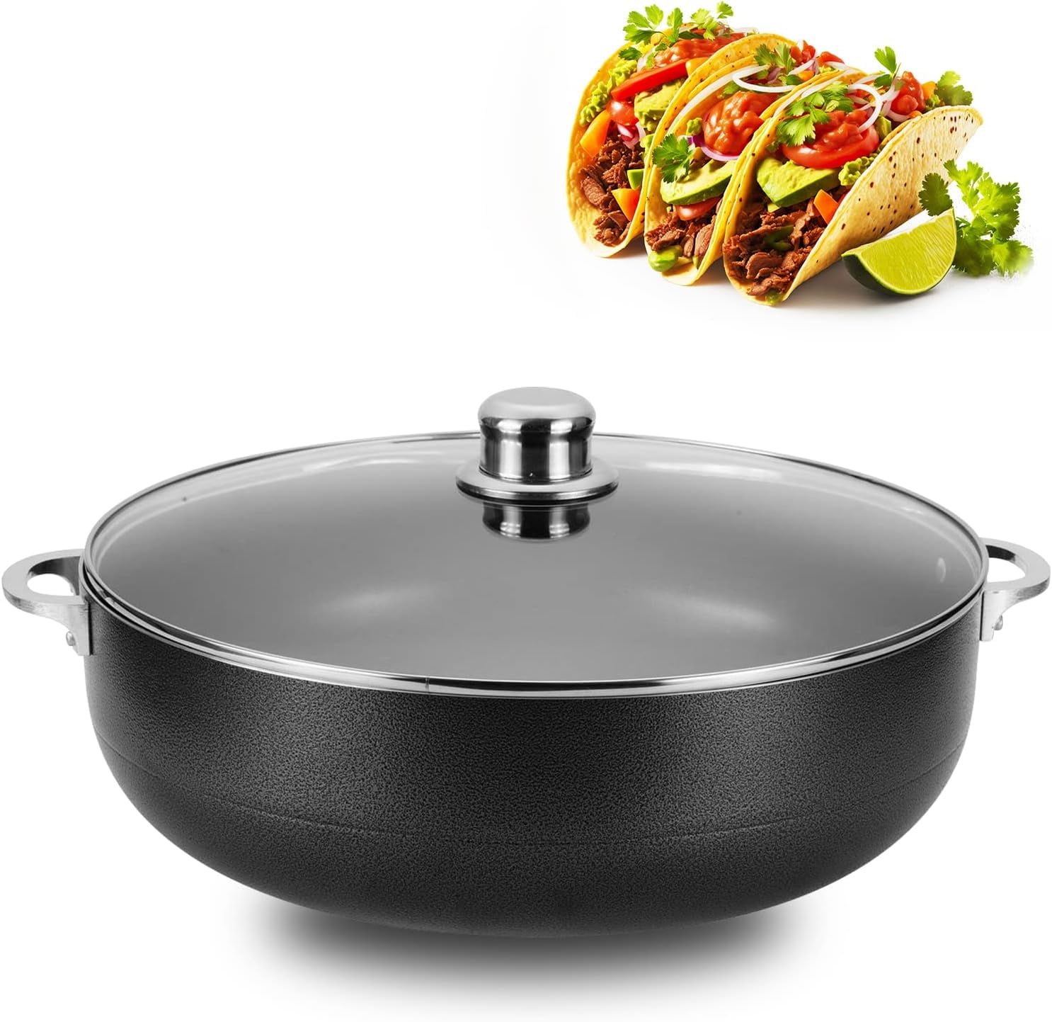 Alpine Cuisine 7 Quart Non-Stick Caldero | Large Aluminum Dutch Oven ...