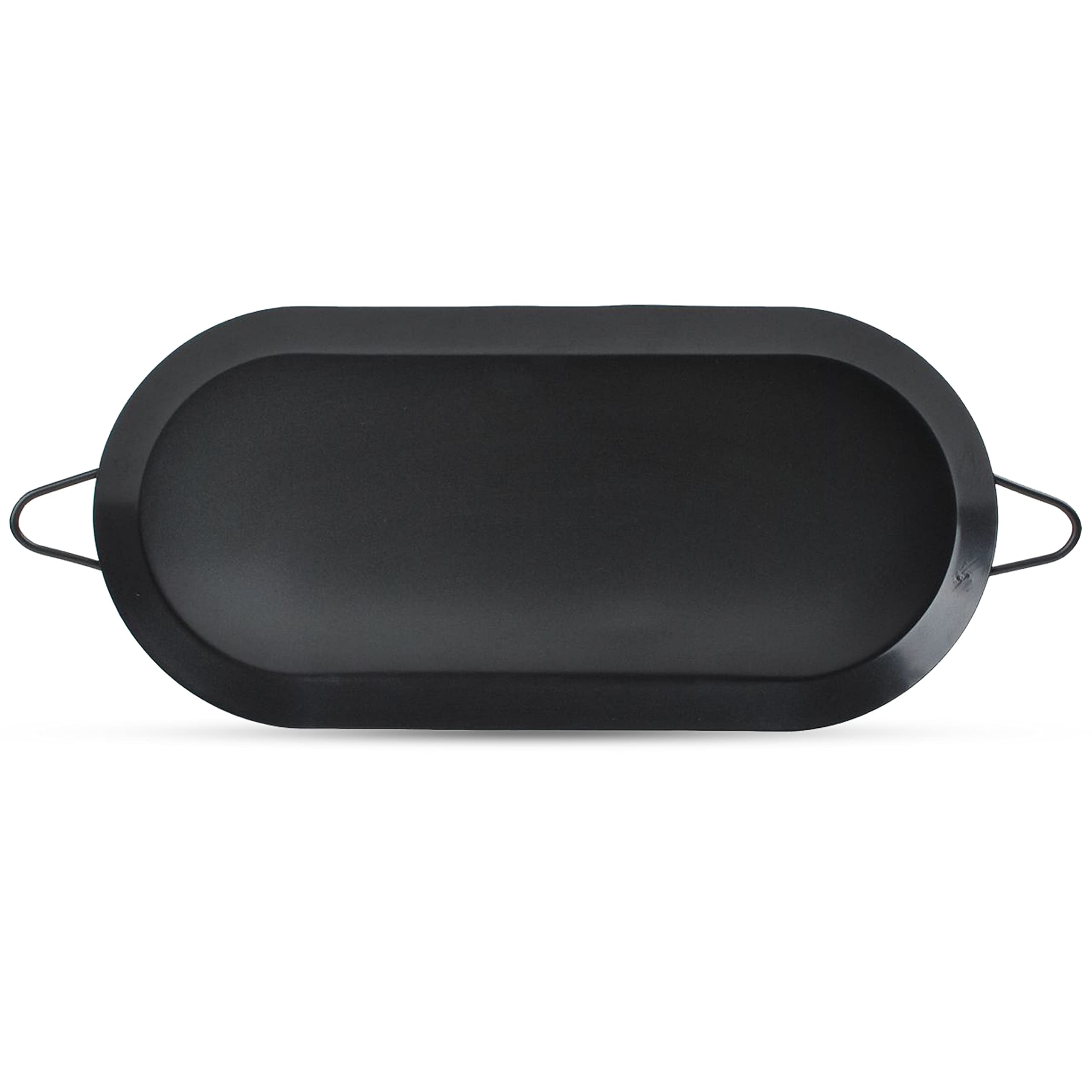 Alpine Cuisine Nonstick Oval Comal Griddle 17.5x8-Inch - Black Carbon ...