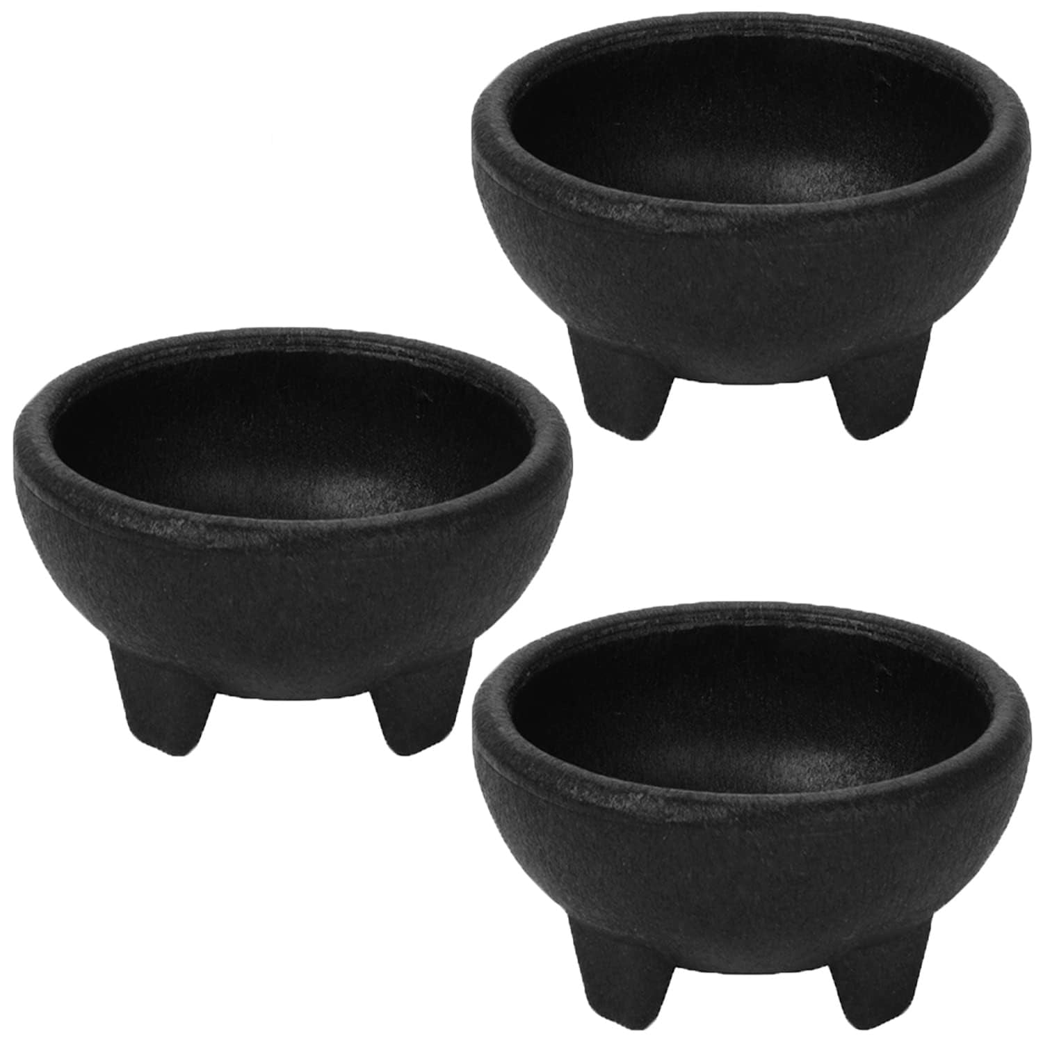 Alpine Cuisine Small Salsa Bowls (Molcajete) 3pc Set, Food Grade ...