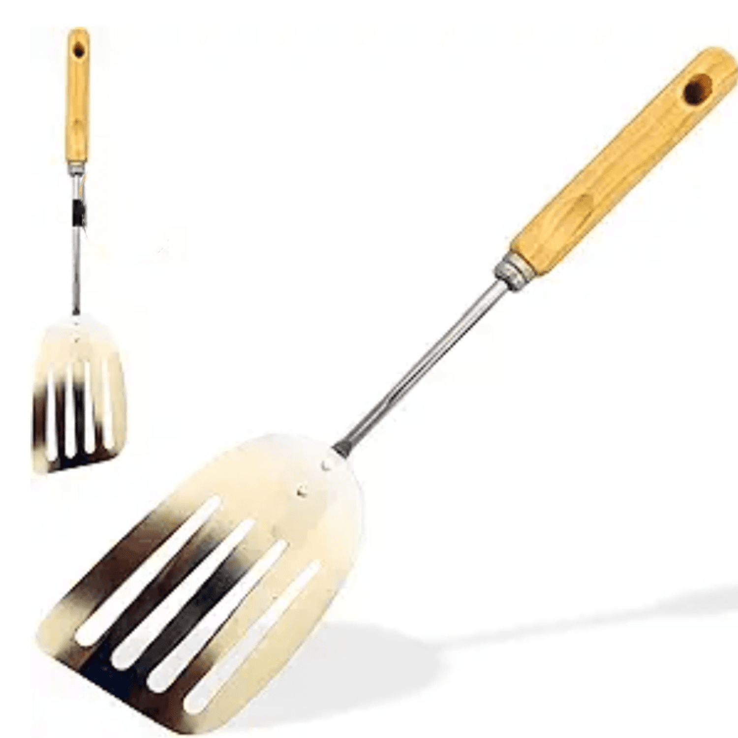 Alpine Cuisine Spatula with Wood Handle 10-Inches - Chrome Heat ...