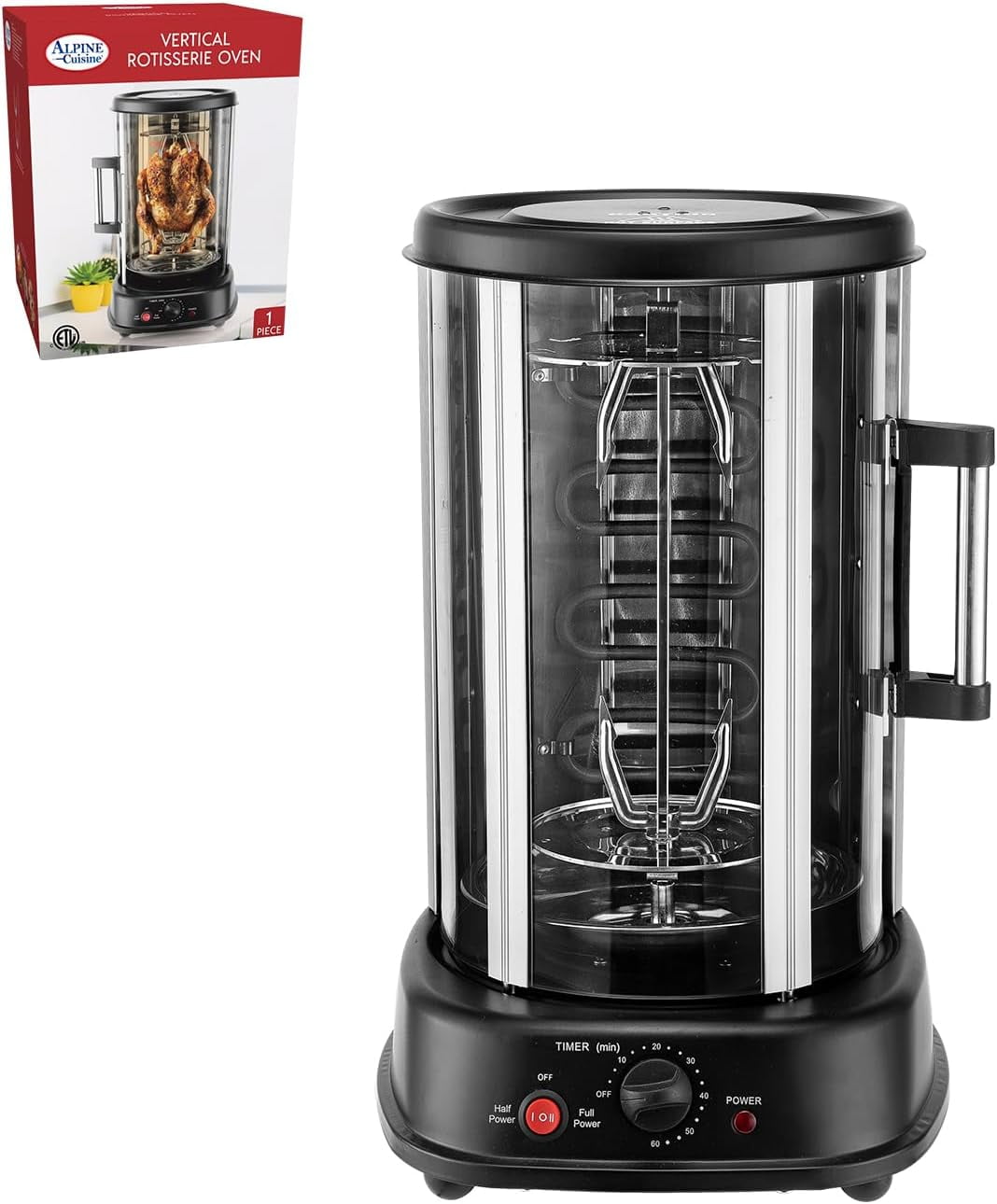 Alpine Cuisine Vertical Grill 21L 120V 60 Hz 1500W Black With Auto Shut ...