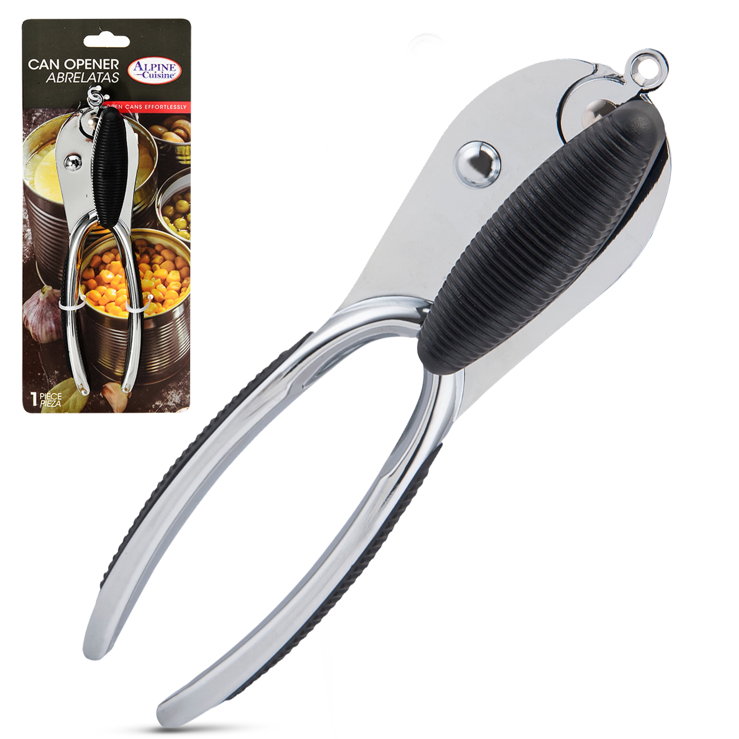 Alpine Cuisine Zinc Alloy Heavy-Duty Can Opener 7.5 Inch with Ergonomic ...