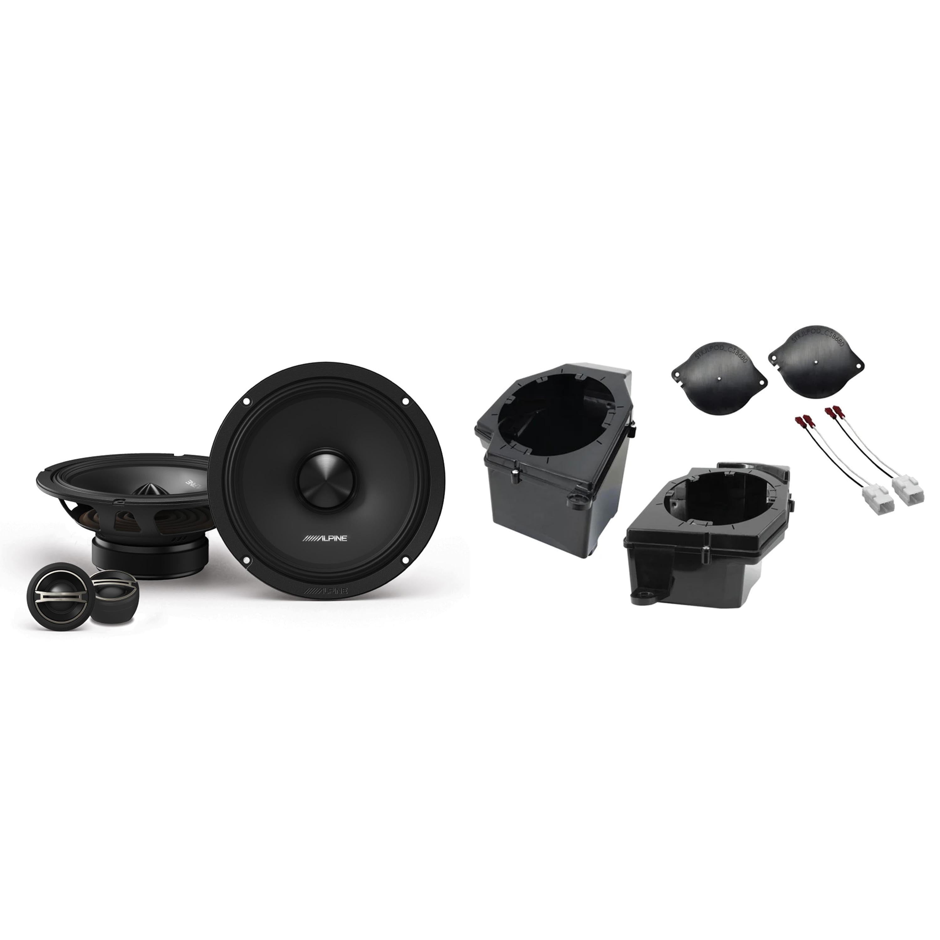 Alpine DM-65C-G 6.5" DM-Series Component Speakers and Front 6.5 ...