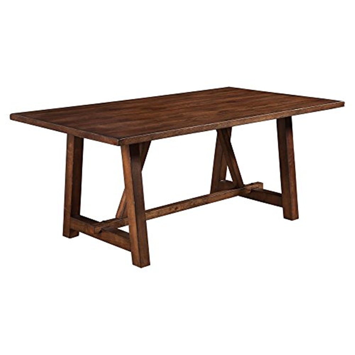 Alpine Furniture Arendal Trestle Dining Table, Dark Burnished Oak ...