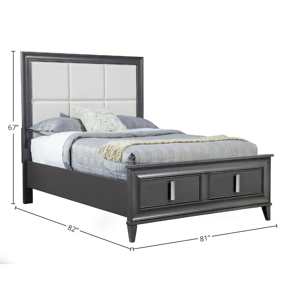 Alpine Furniture Lorraine Standard King Storage Footboard Platform Bed ...