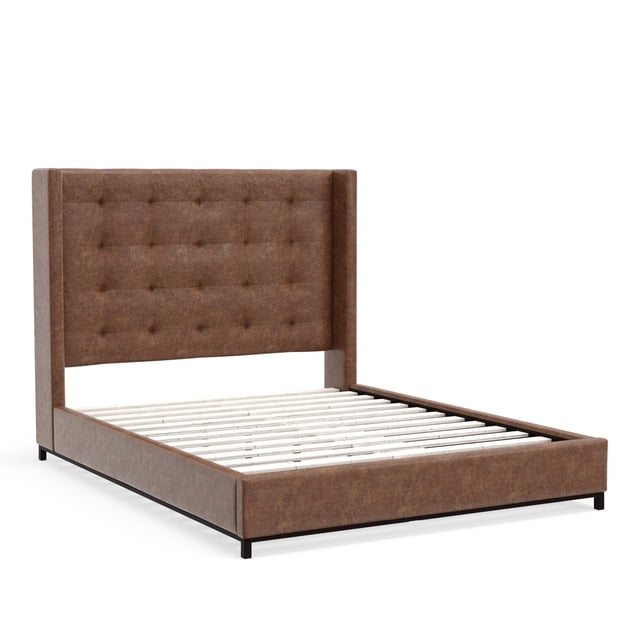 Alpine Furniture Mundo Upholstered California King Platform Bed in ...