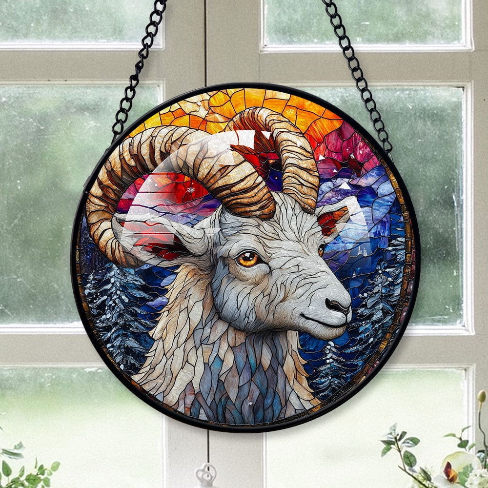 Alpine Goat Ornament Christmas 2025, Alpine Goat Stained Glass Window ...