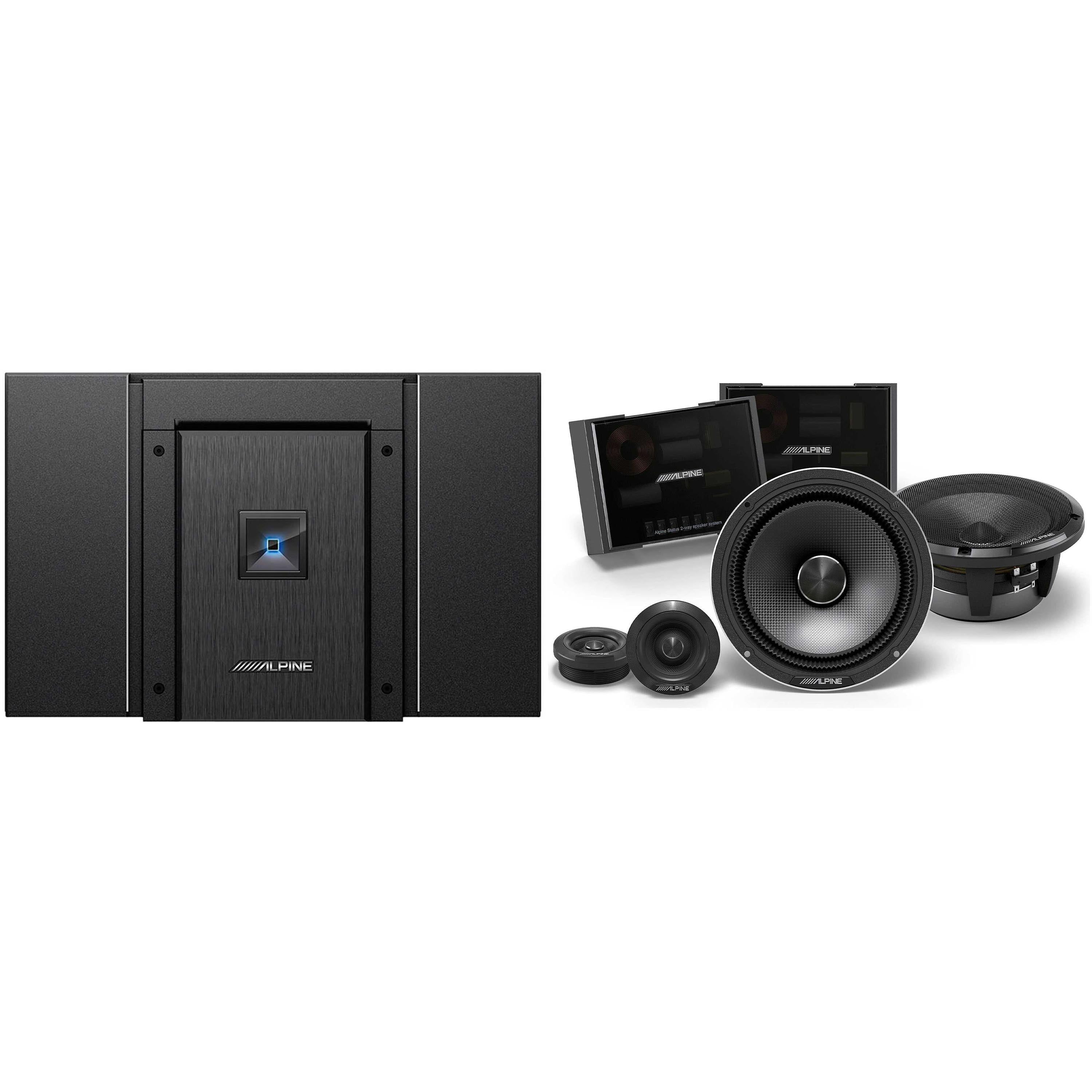 Alpine HDA-V90 Status Hi-Res 5-Ch Amp & HDZ-65CS Slim 6.5" Audio ...
