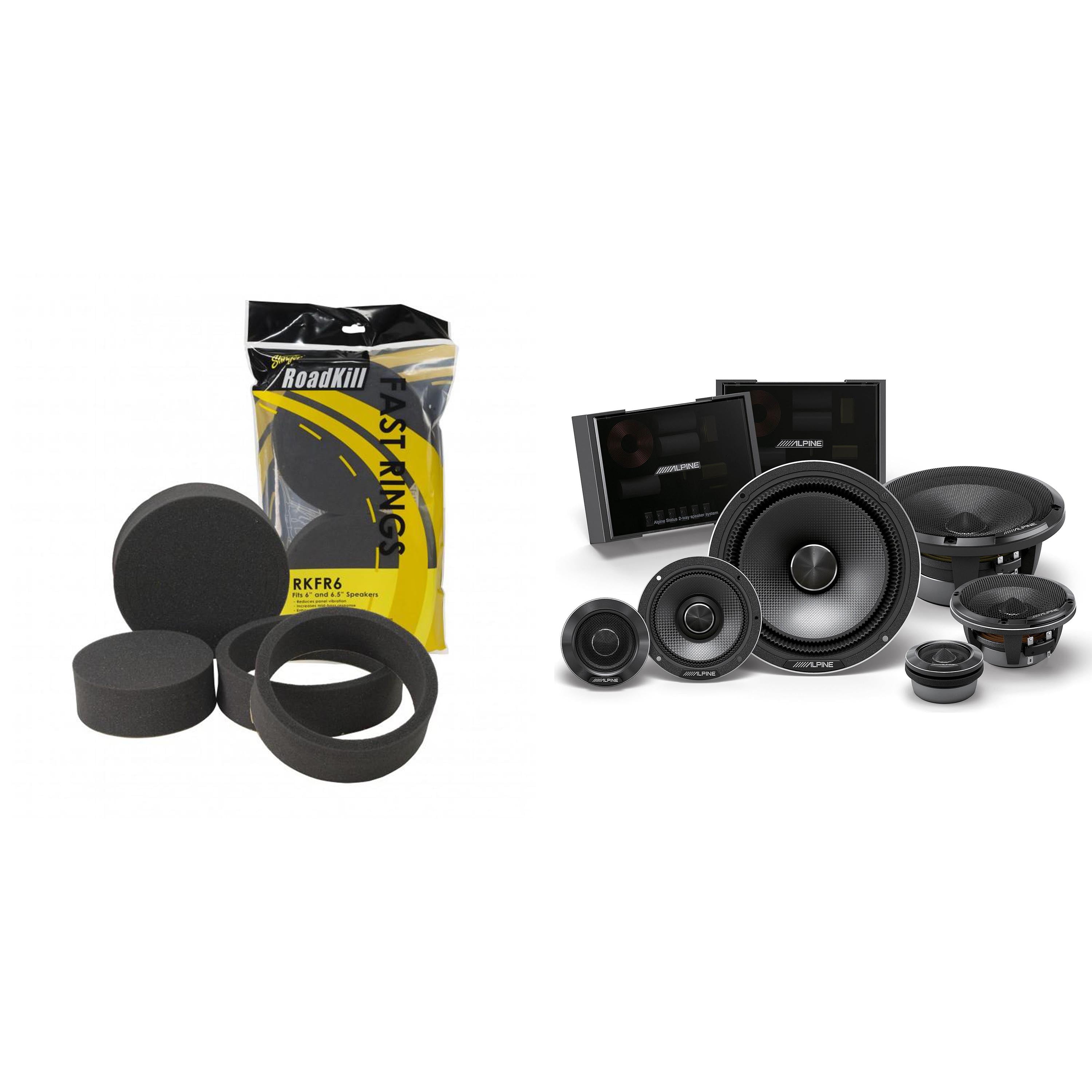 Alpine HDZ Status 6.5" 3-Way Component Set with RKFR Foam Fast Ring ...