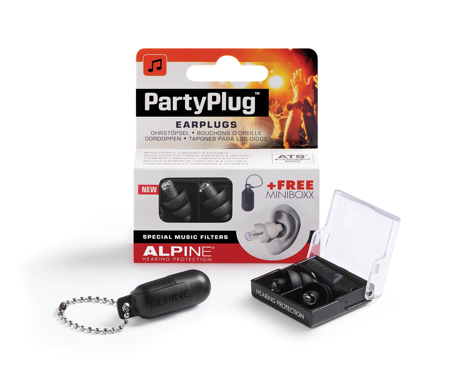Alpine Hearing Protection Partyplug Earplugs, Black, 1 Pair - Walmart.com