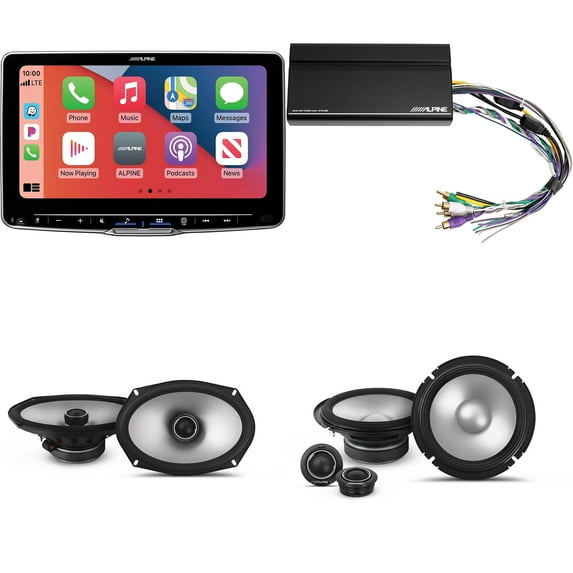Alpine ILX-F509 Halo9 9" Multimedia Touchscreen Receiver & 1 Pair ...