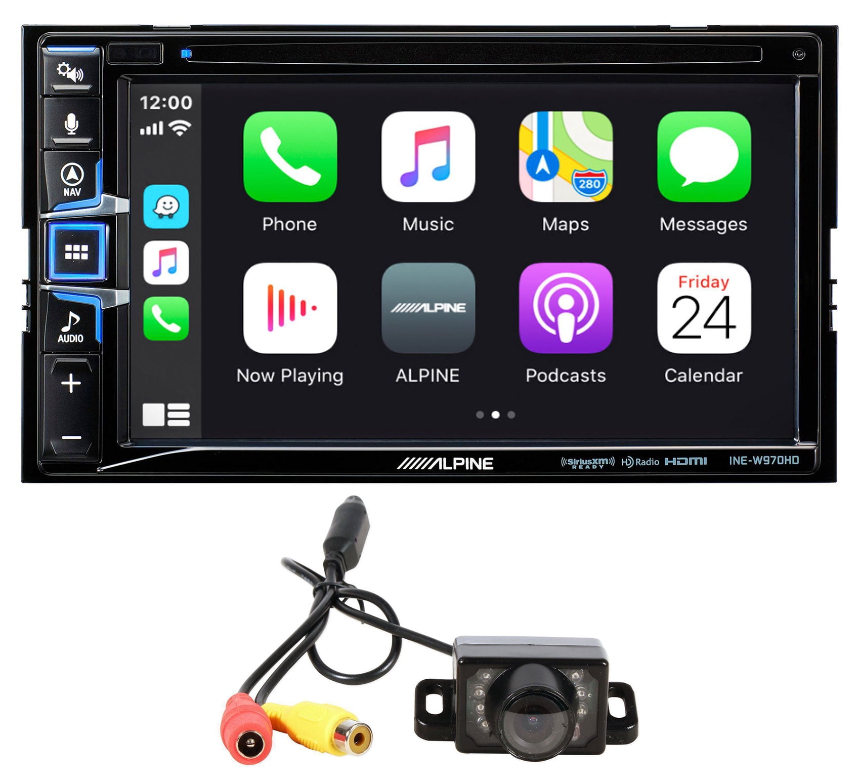 Alpine INE-W970HD 6.5" Monitor DVD Player CarPlay/Android/GPS Receiver ...