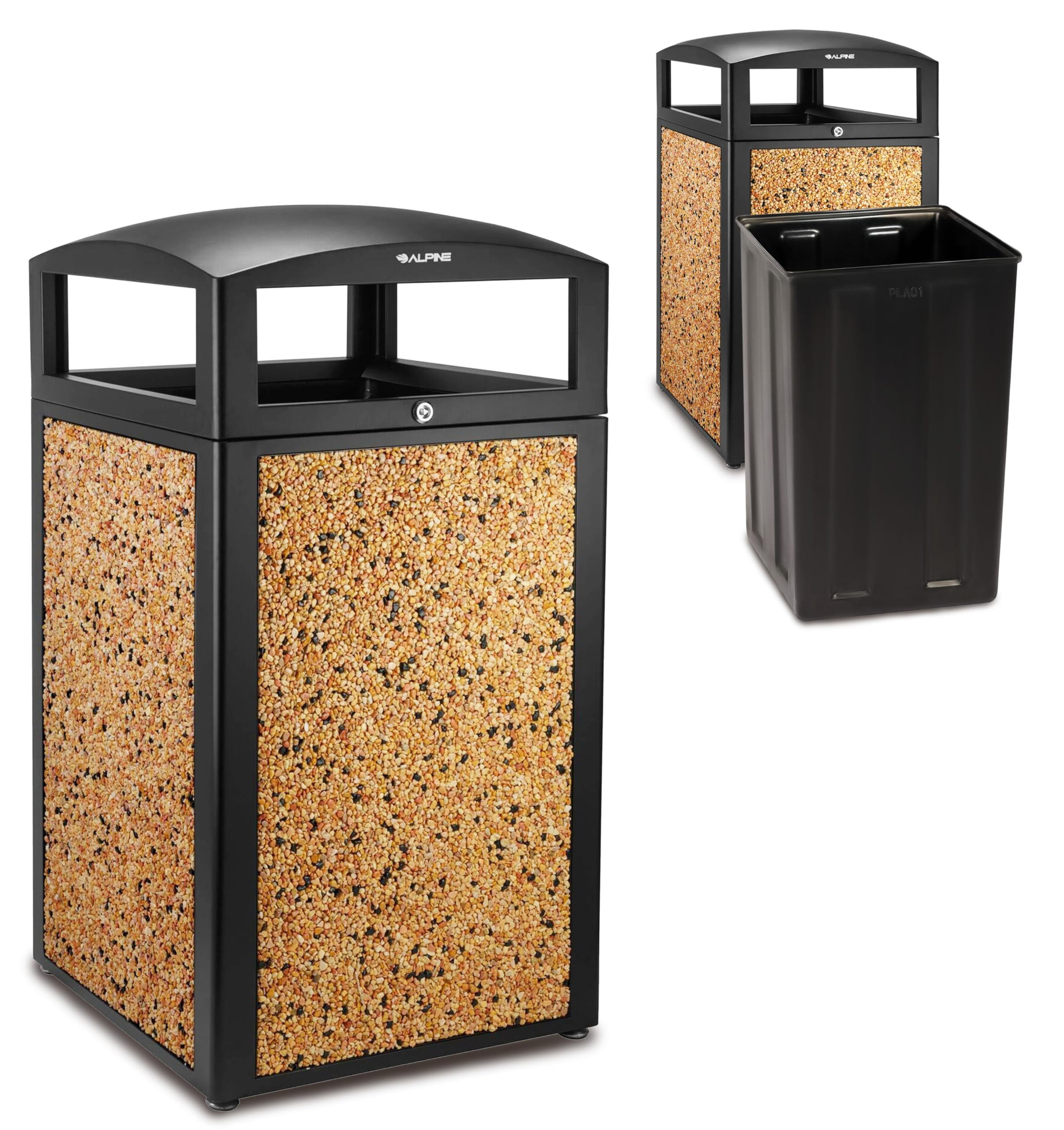 Alpine Indoor & Outdoor Commercial Trash Can with Lid - 40 Gallon Heavy ...