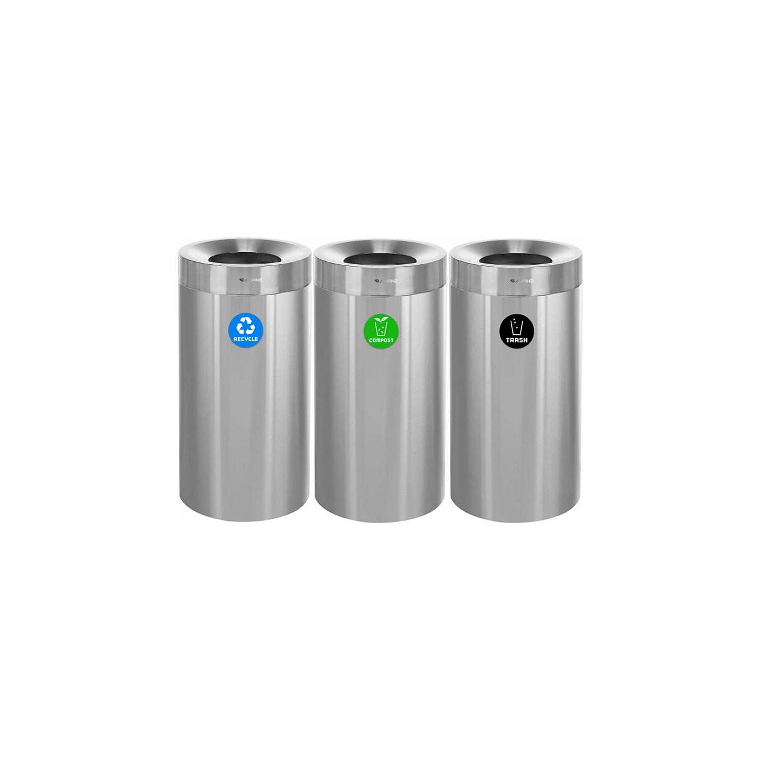 Alpine Industries Three-Stream Recycling/Trash/Compost Station 81 ...