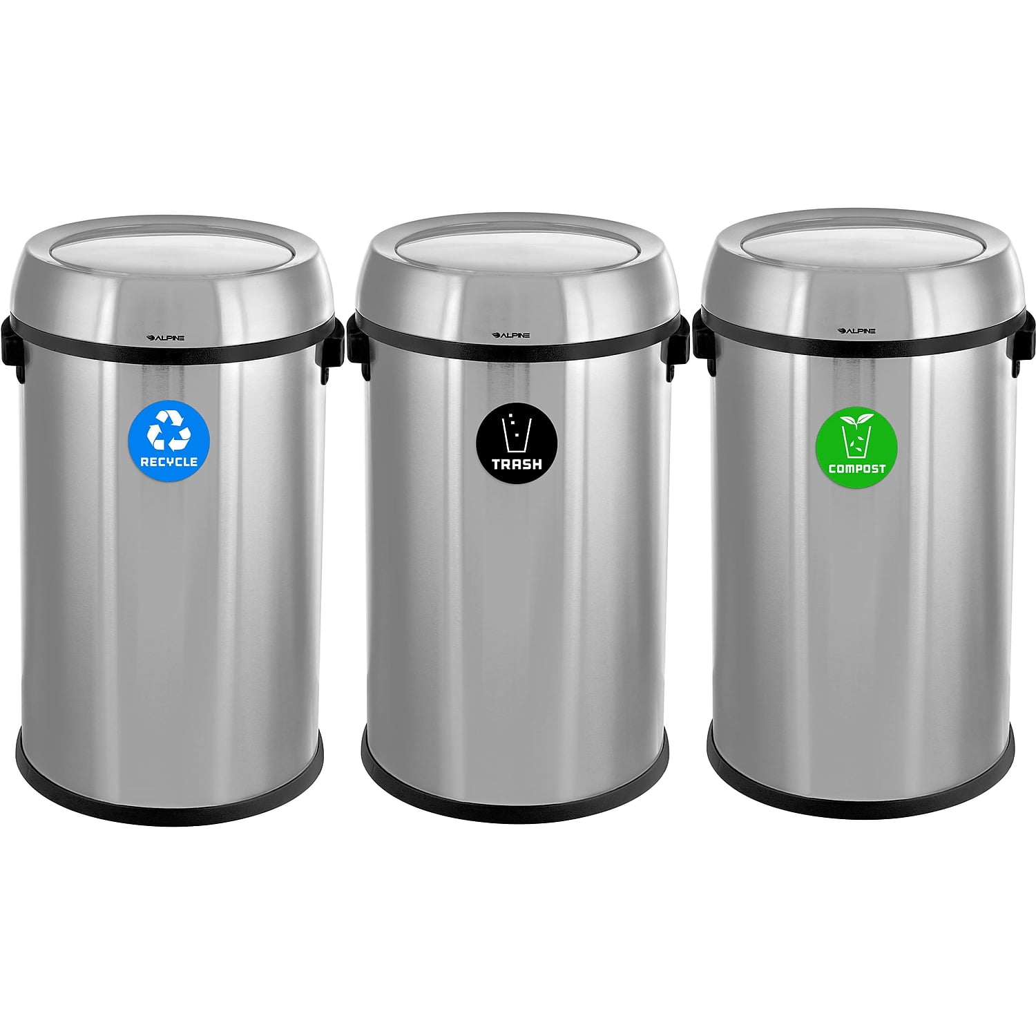 Alpine Industries Three-Stream Trash/Compost/Recycling Station 51 ...