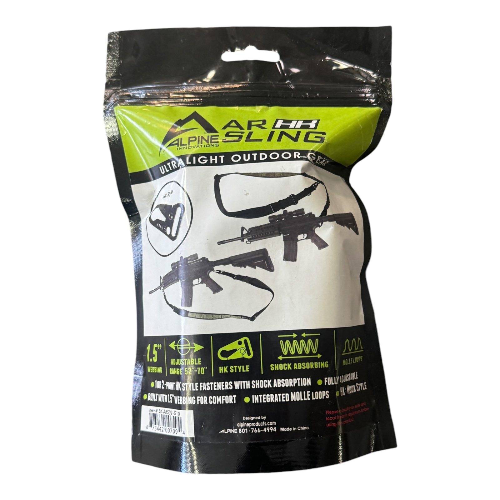 Alpine Innovations Single/Dual Support Sling w/ HK Connector 1.5 ...