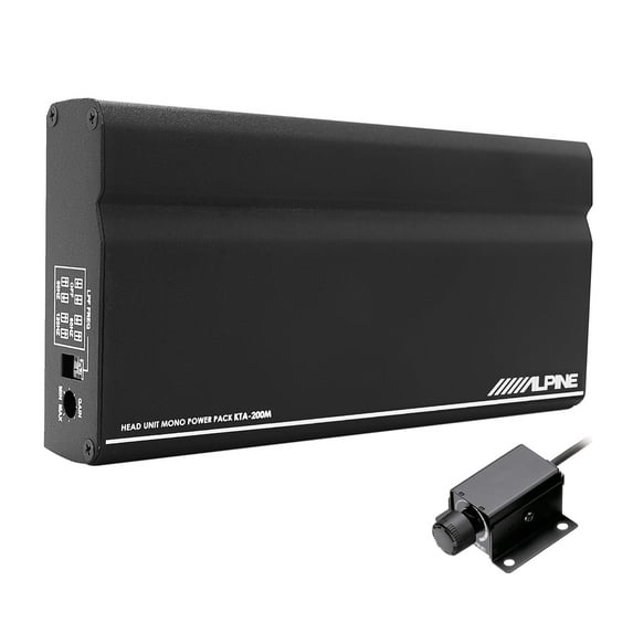 Alpine KTA-200M Mono 400-Watt Power Pack Amplifier & RUX-KNOB.2 Remote ...