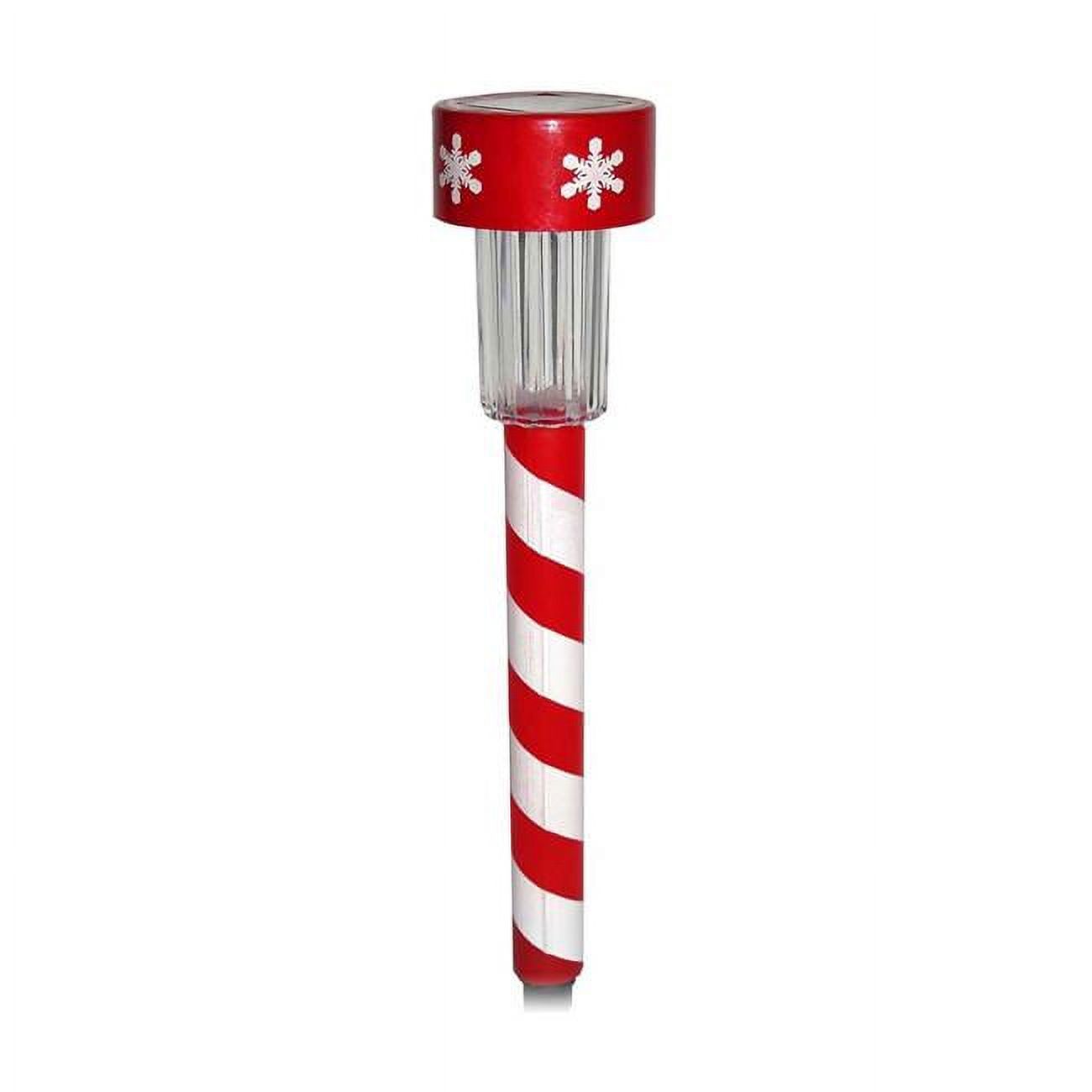 Alpine LED Cool White Solar Powered Lighted Candy Cane Stake 14 in ...