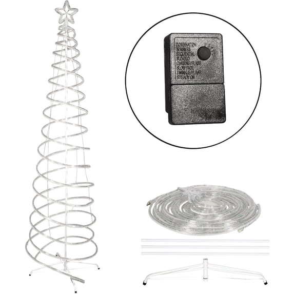Alpine LED Multi-Function Spiral Christmas Tree Lighted Decoration ...