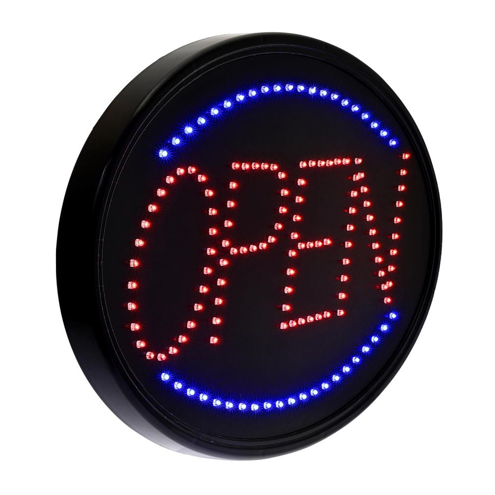 Alpine LED Oval Open Sign 23" x 14" Electric Commercial Lighted Signage ...