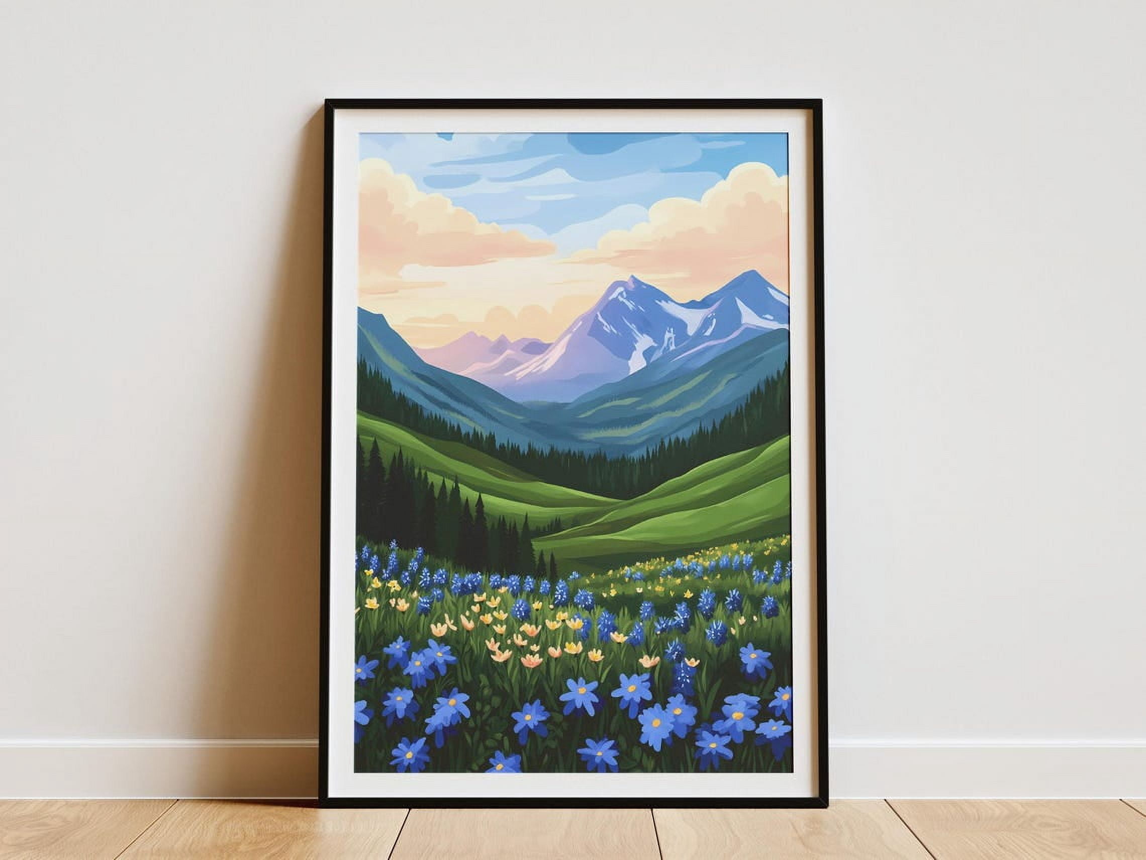 Alpine Meadow Gentian Flower Mountain Landscape Nature Blooming ...