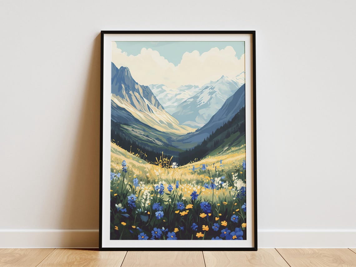 Alpine Meadow Gentian Flower Mountain Landscape Nature Blooming ...