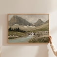 Alpine Mountain Waterfall Landscape Winding Stream Nature Poster ...
