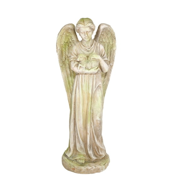Alpine Old World Angel Holding Lamb Statue, 32 Inch Tall - Walmart.com